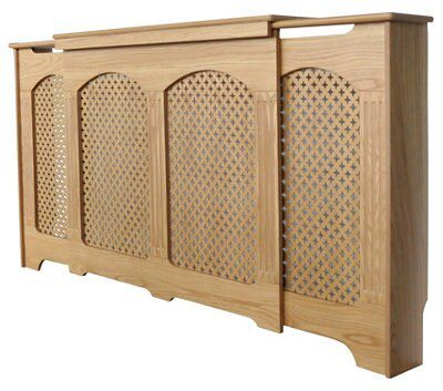 Cambridge Medium - large Oak veneer Adjustable Radiator cover | DIY at B&Q