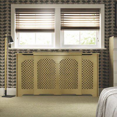 Cambridge Medium - large Oak veneer Adjustable Radiator cover | DIY at B&Q