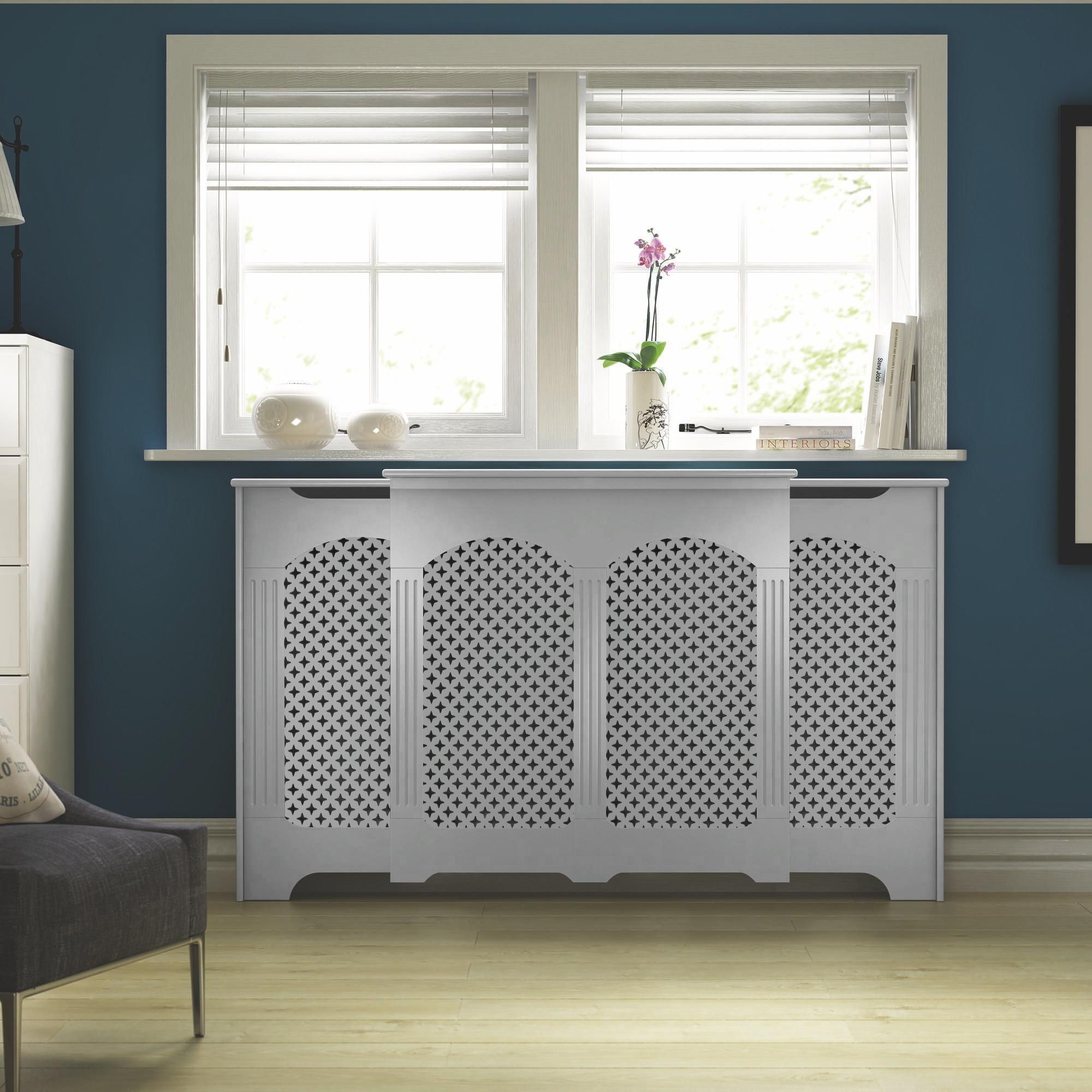 Cambridge Medium - large White Traditional Adjustable Radiator cover ...