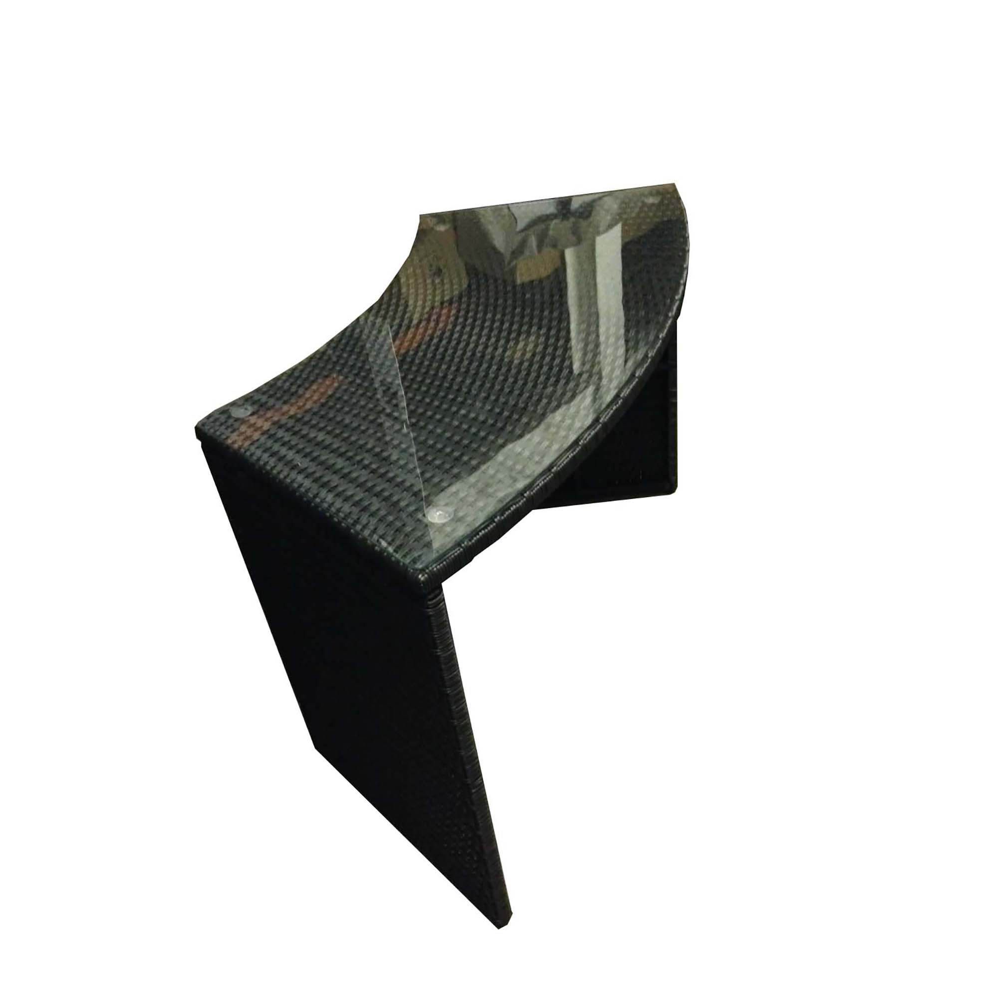 Canadian Spa Company Black Rattan Glass top bar Round Spa surround (D ...