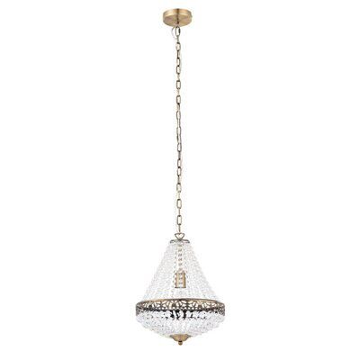 Candice Crystal bead Antique brass effect Pendant ceiling light, (Dia ...