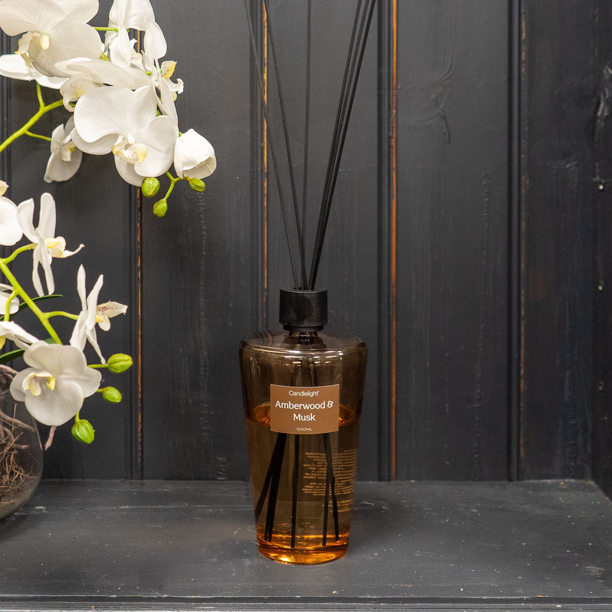 Candlelight Amber Amberwood Musk Reed diffuser, 1000ml