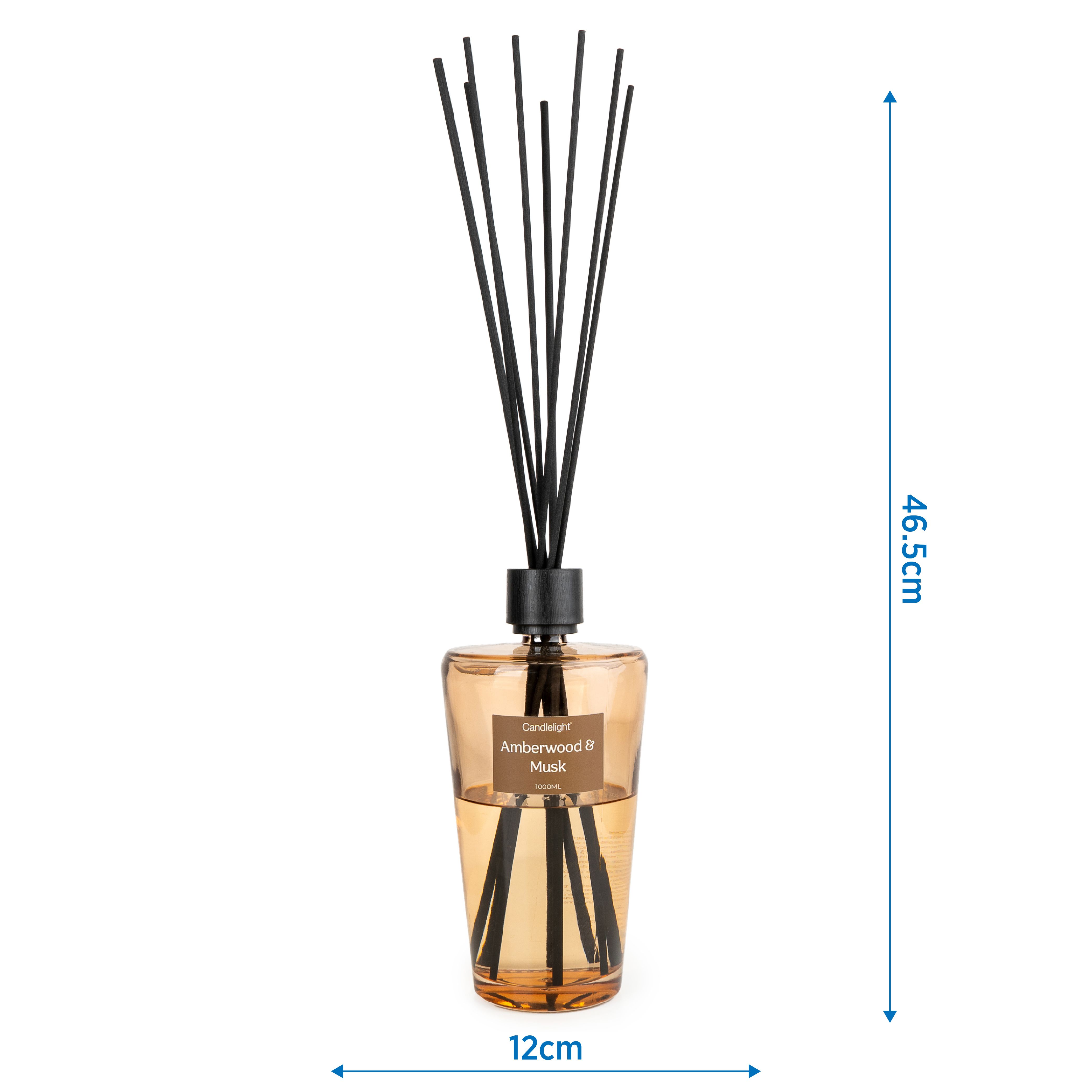 Candlelight Amber Amberwood Musk Reed diffuser, 1000ml