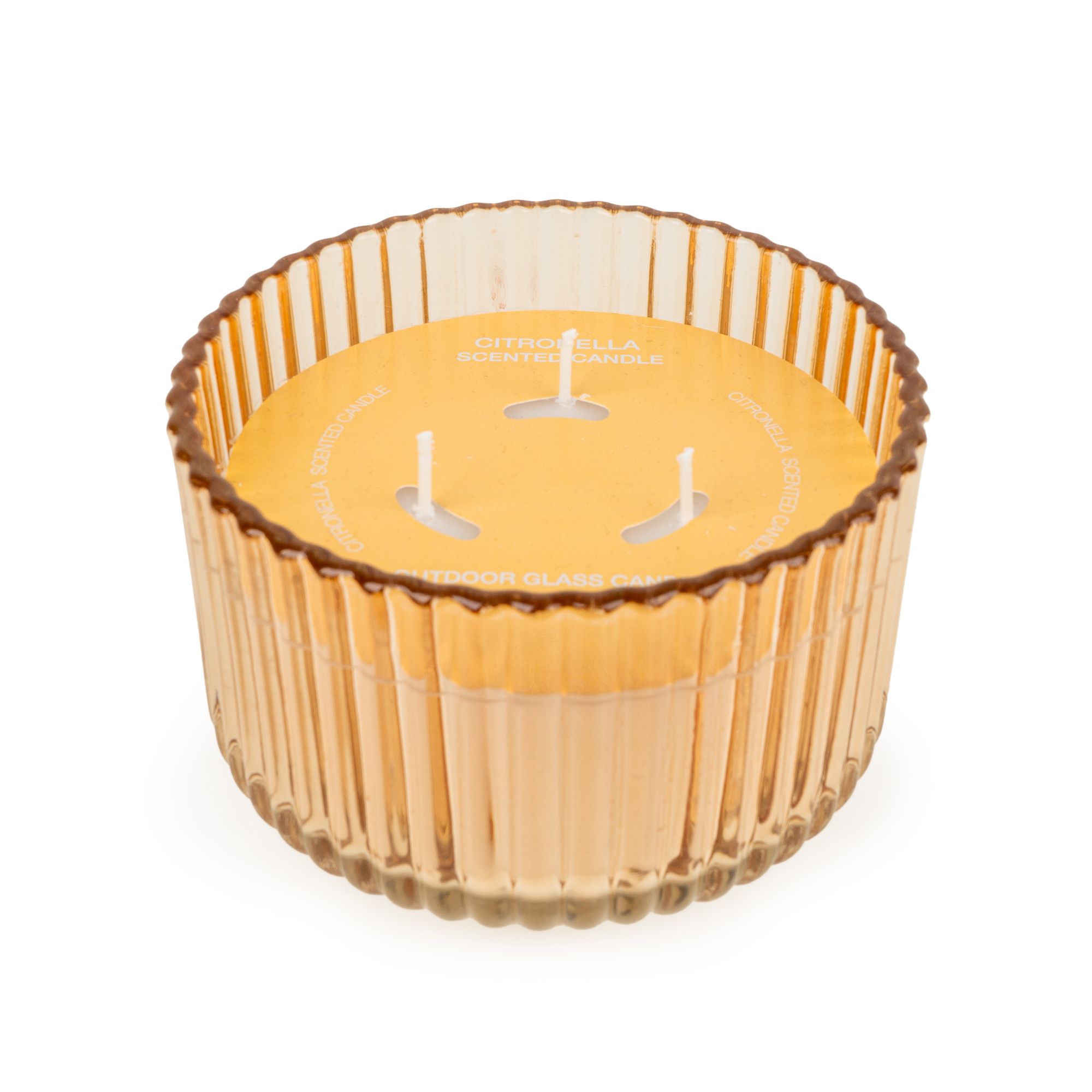 Candlelight Apricot Ridged Citronella Large Scented candle