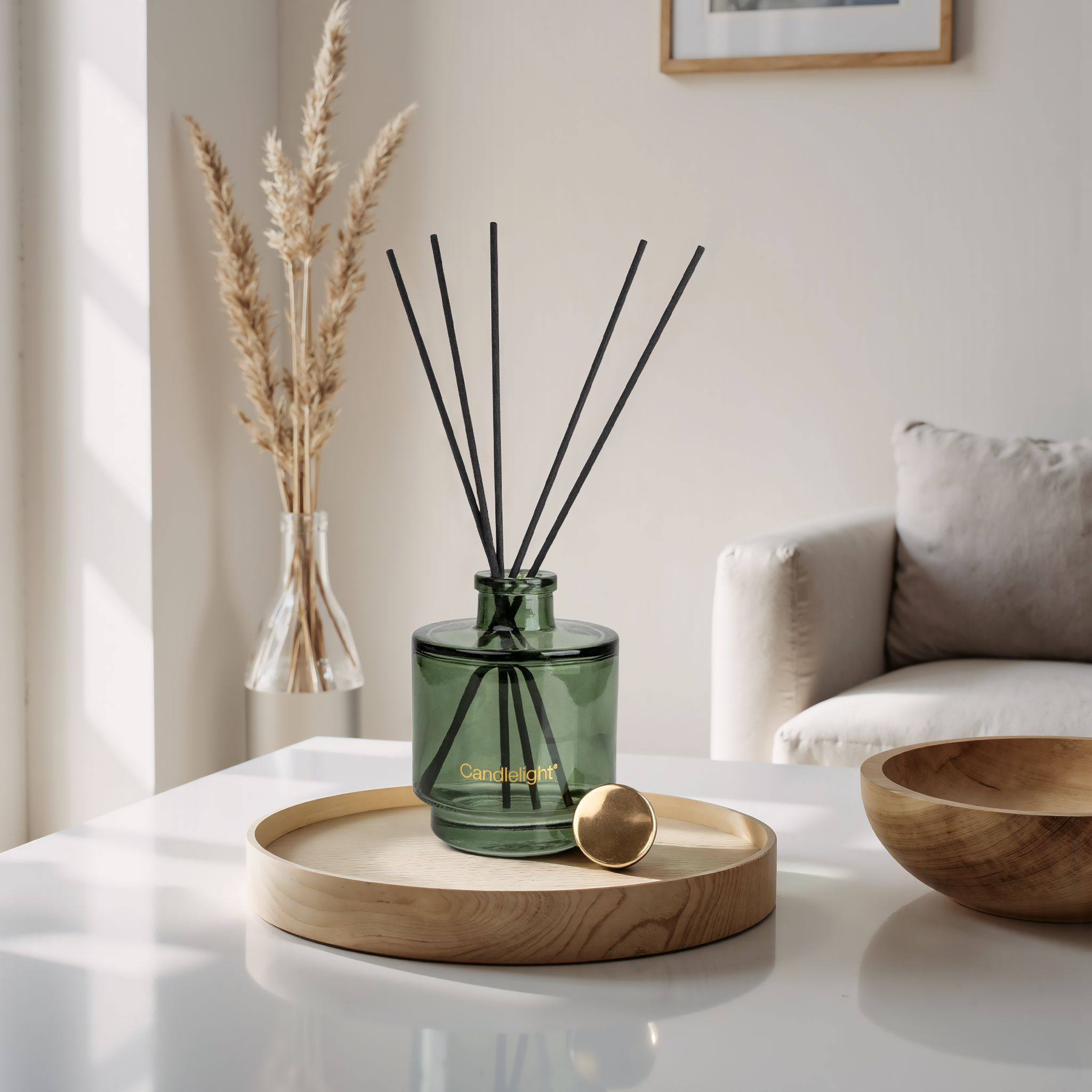 Candlelight Green White Poppy & Sage Reed diffuser, 200ml