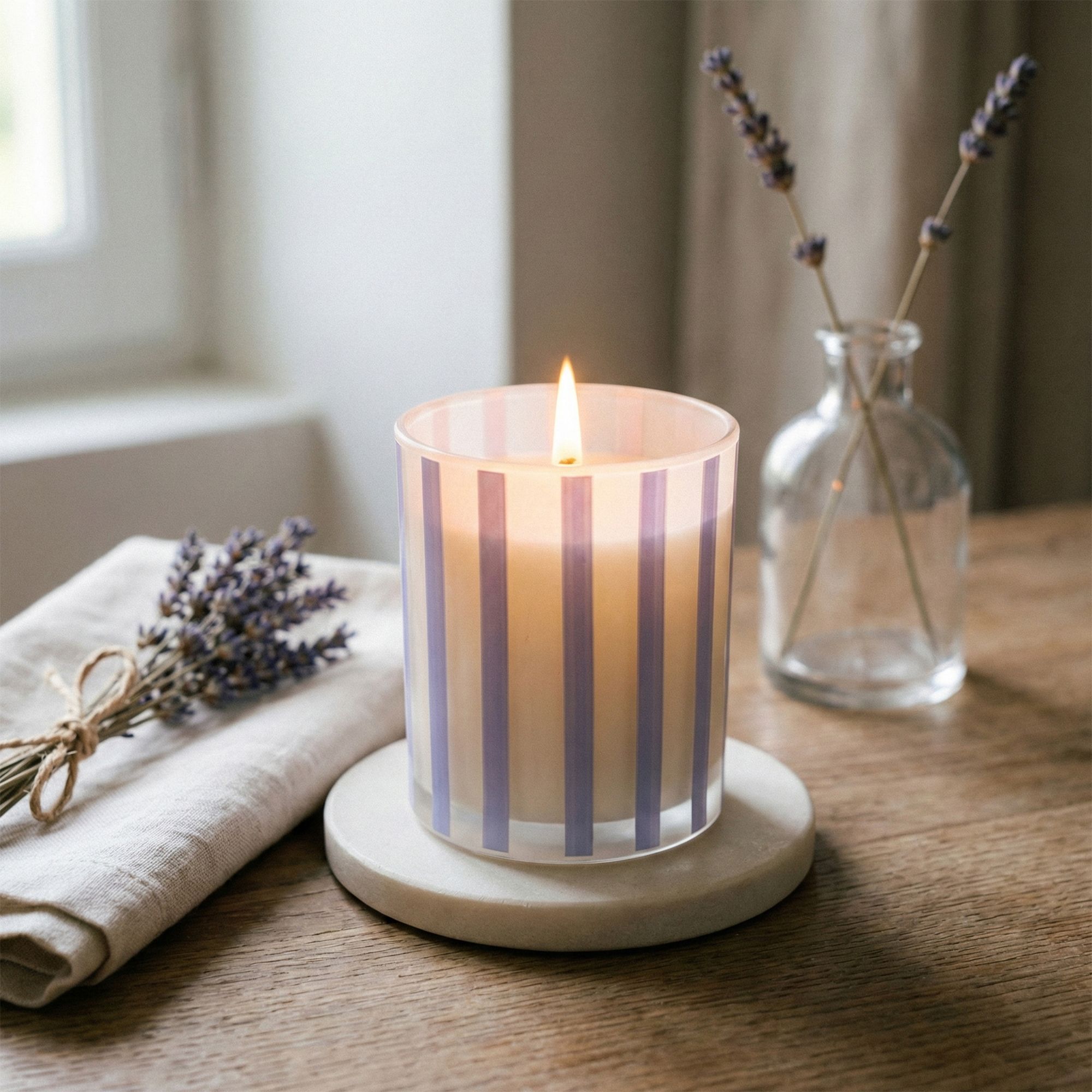 Candlelight Lavender Stripe Blackcurrent Small Jar candle