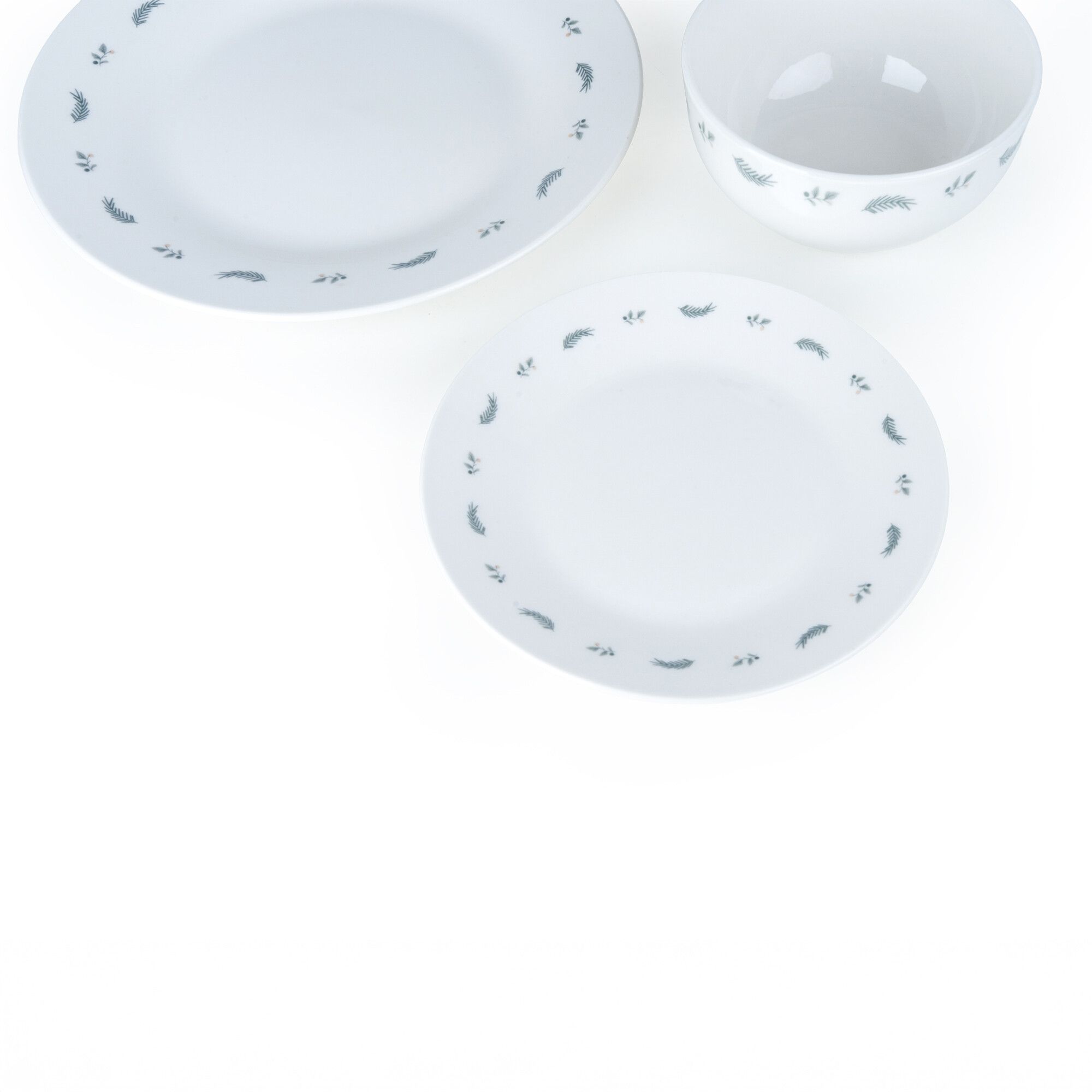 Candlelight Patterned White porcelain 12 piece Dinnerware set