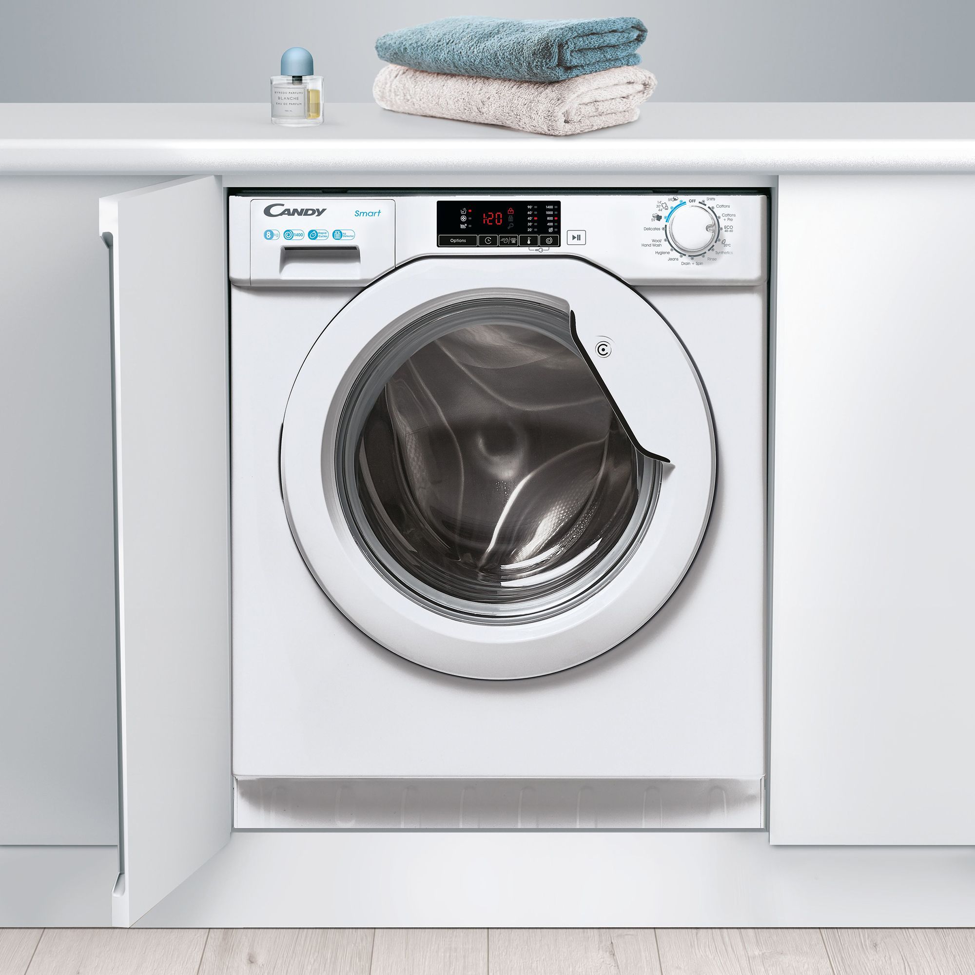 Candy CBW 48D1W4-80 8kg Built-in 1400rpm Washing machine - White at B&Q