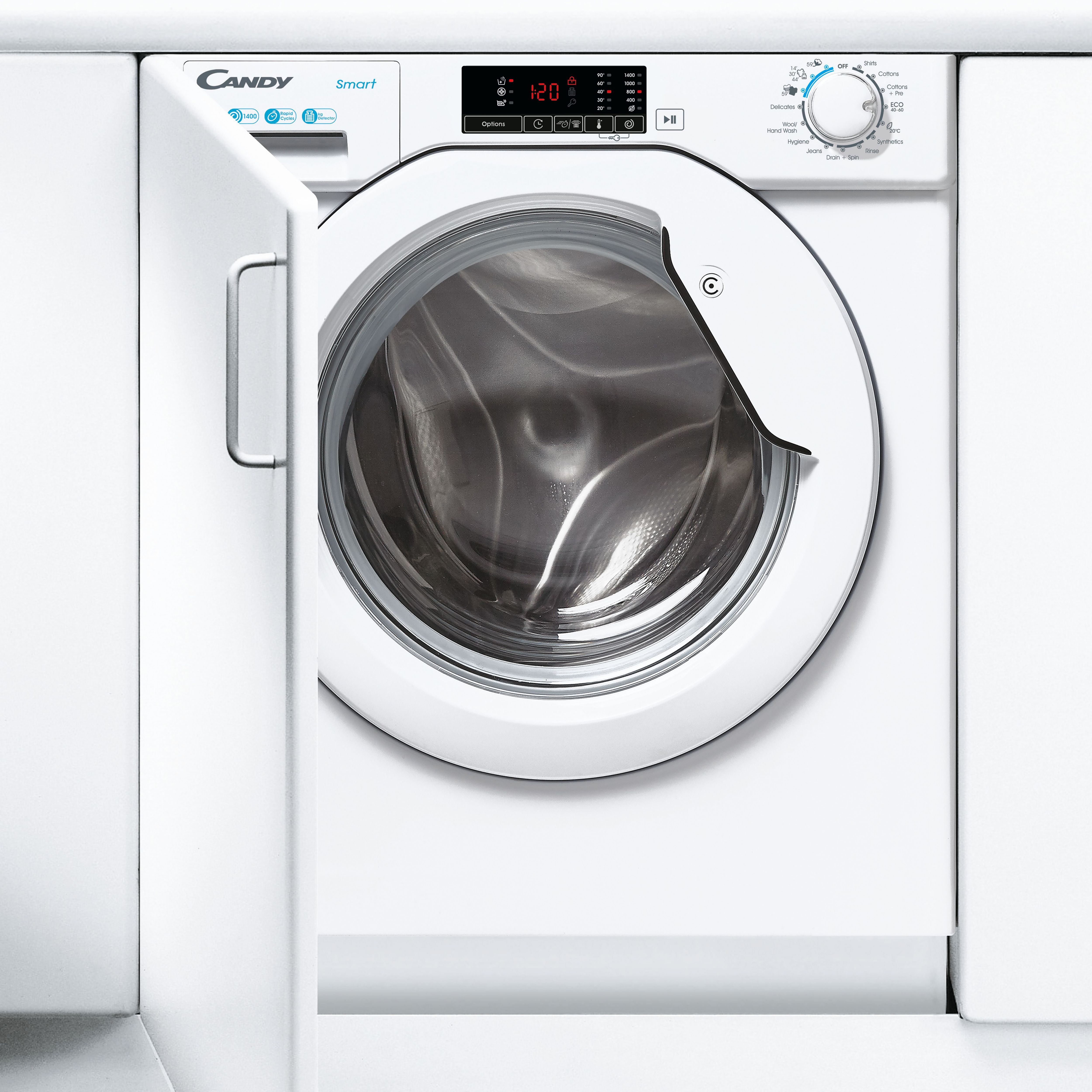 Candy CBW 48D1W4-80 8kg Built-in 1400rpm Washing machine - White at B&Q