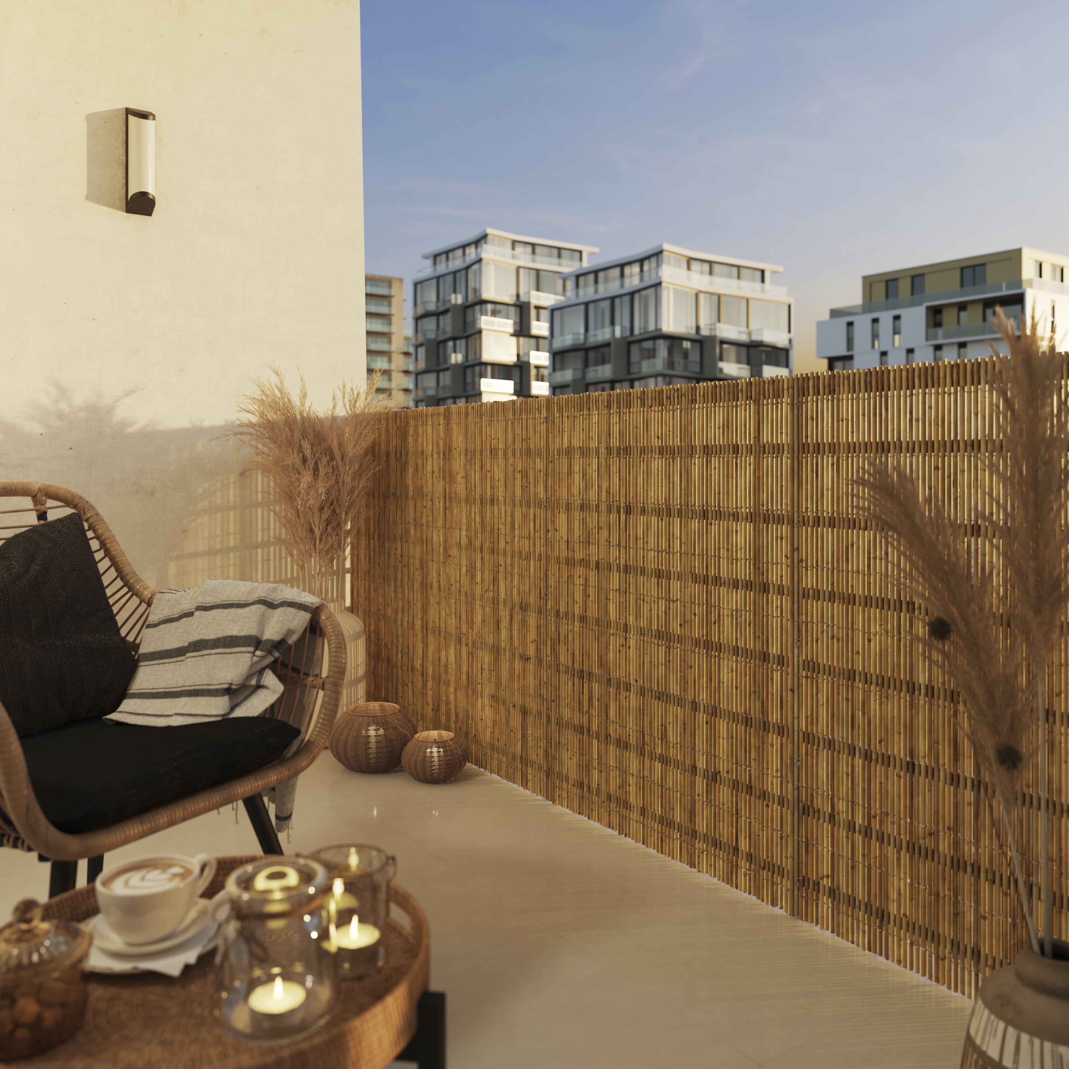 Cane Natural Bamboo Garden screen (H)1m (W)3m