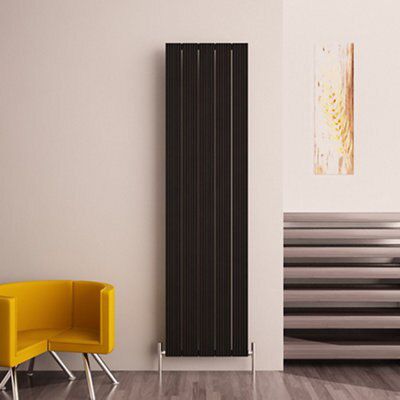 Carisa Monza Black Vertical Designer Radiator, (W)470mm x (H)1800mm ...