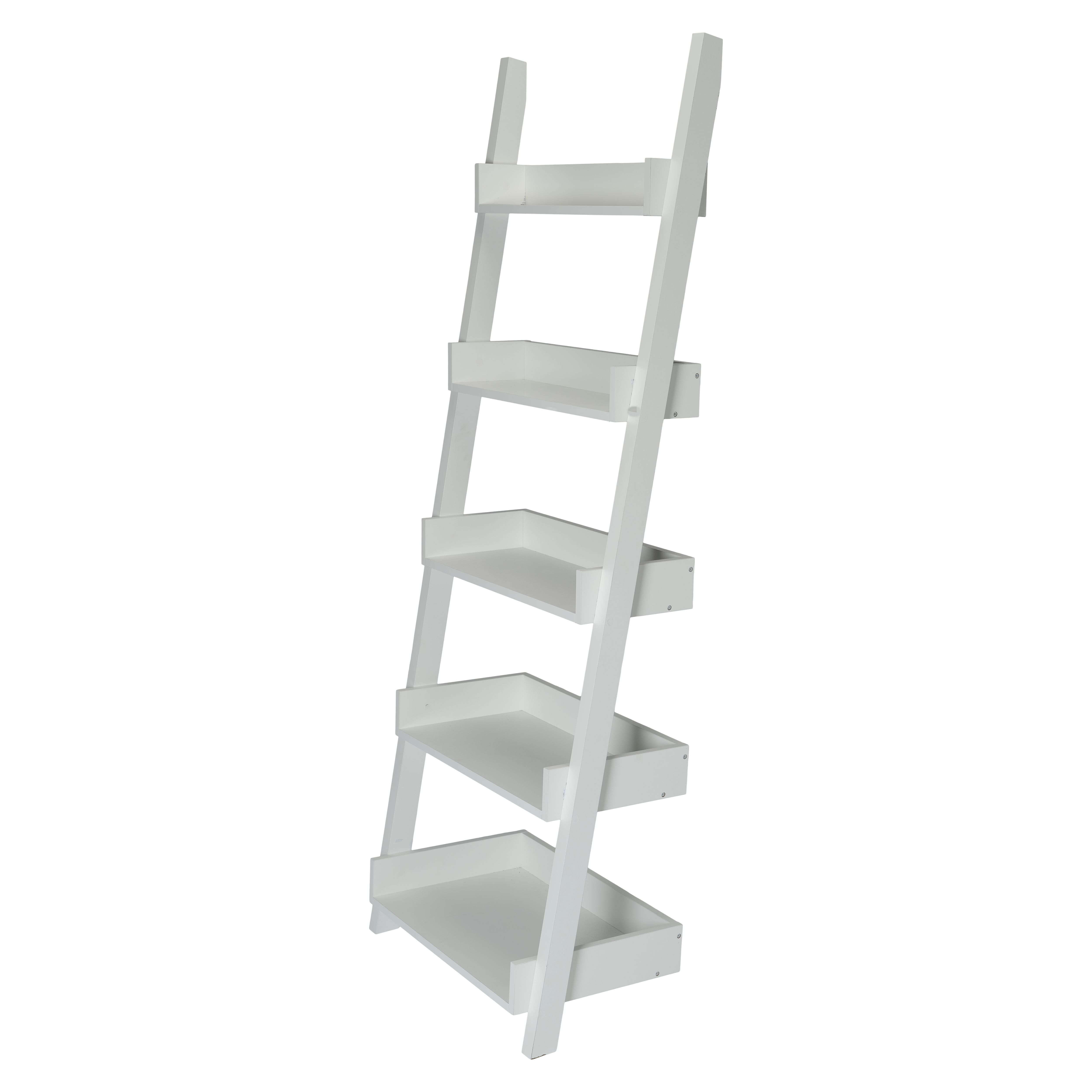 Carnon White 5 Shelf Freestanding Ladder bookcase (H)1700mm (W)600mm (D ...