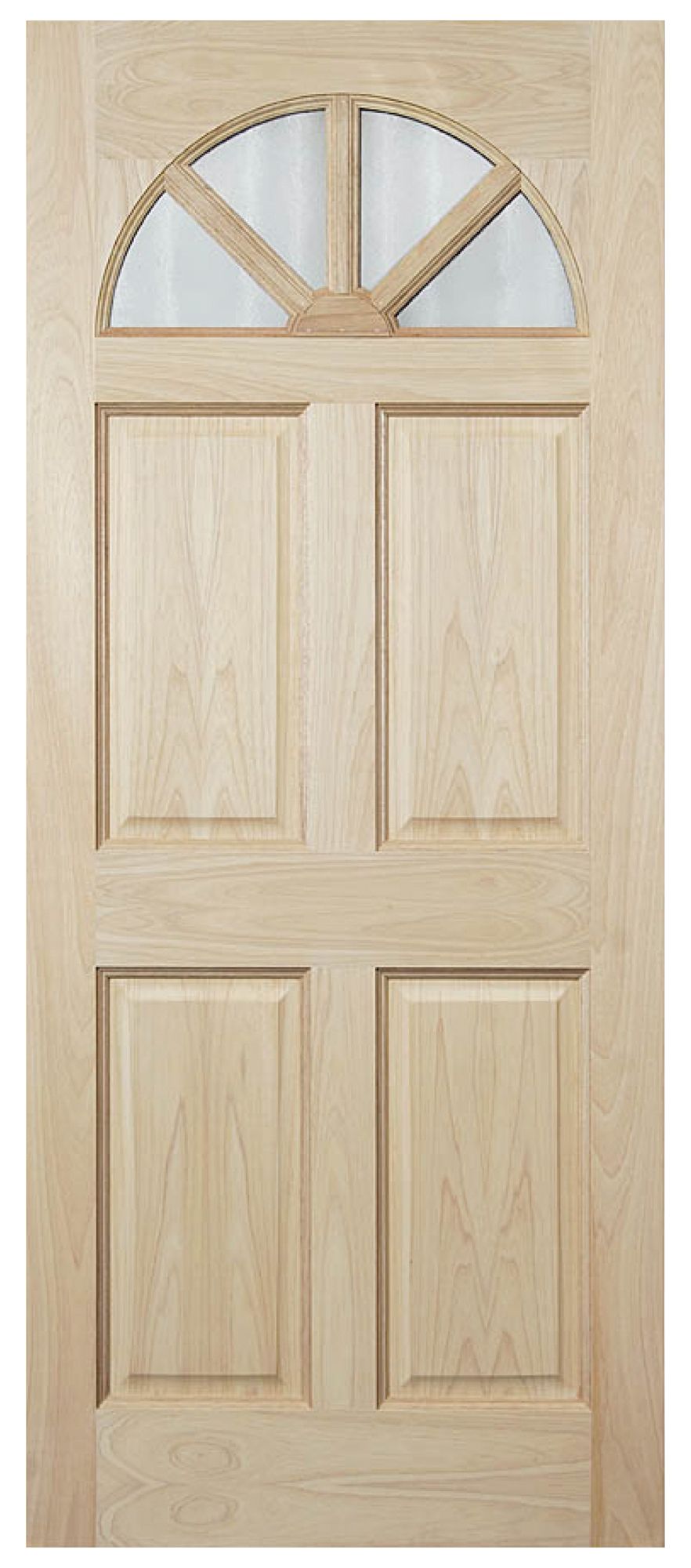 Carolina 4 panel Hardwood veneer Glazed External Front door, (H)2032mm ...