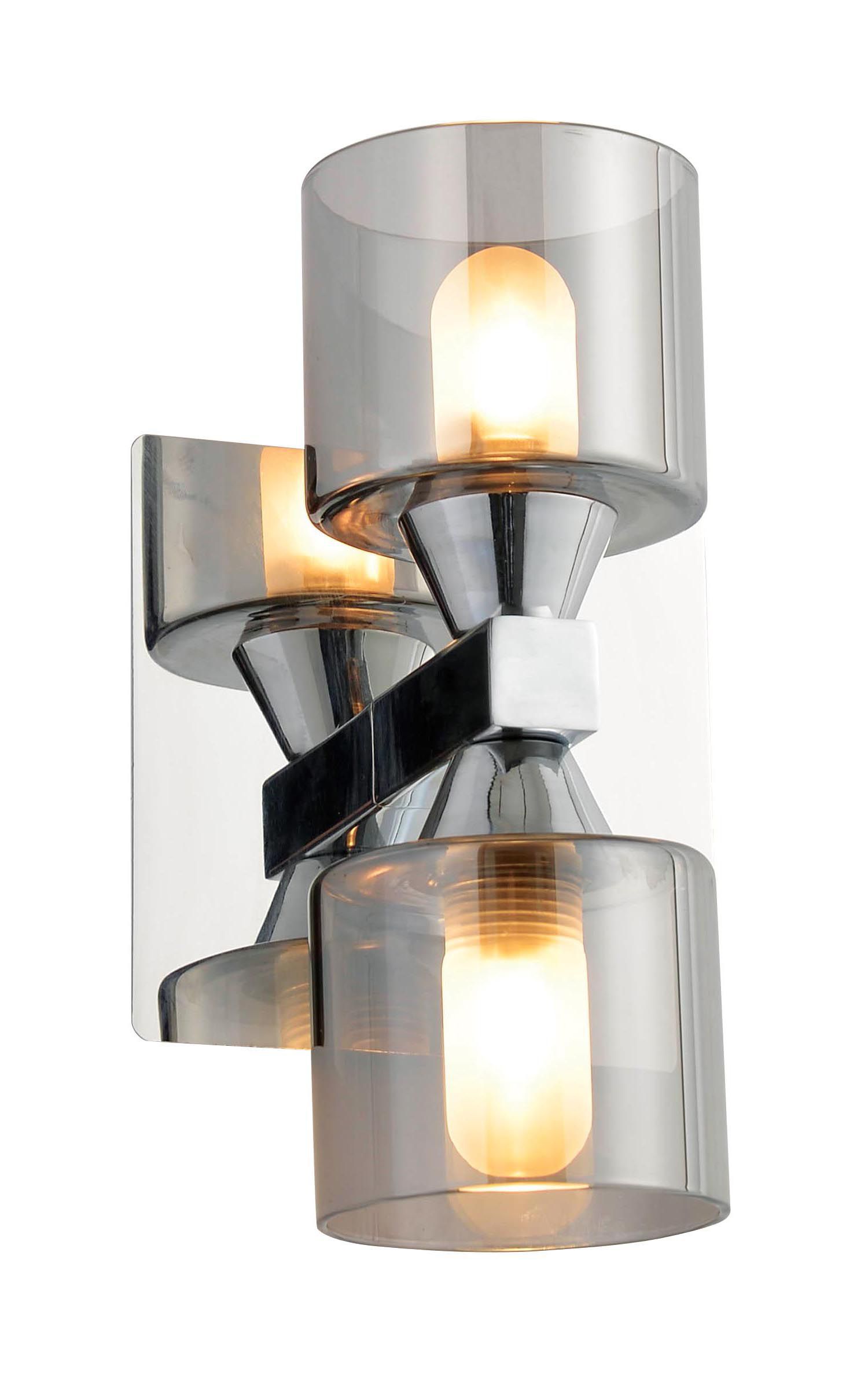 Cascade Cobark Smoked effect Double Bathroom Wall light