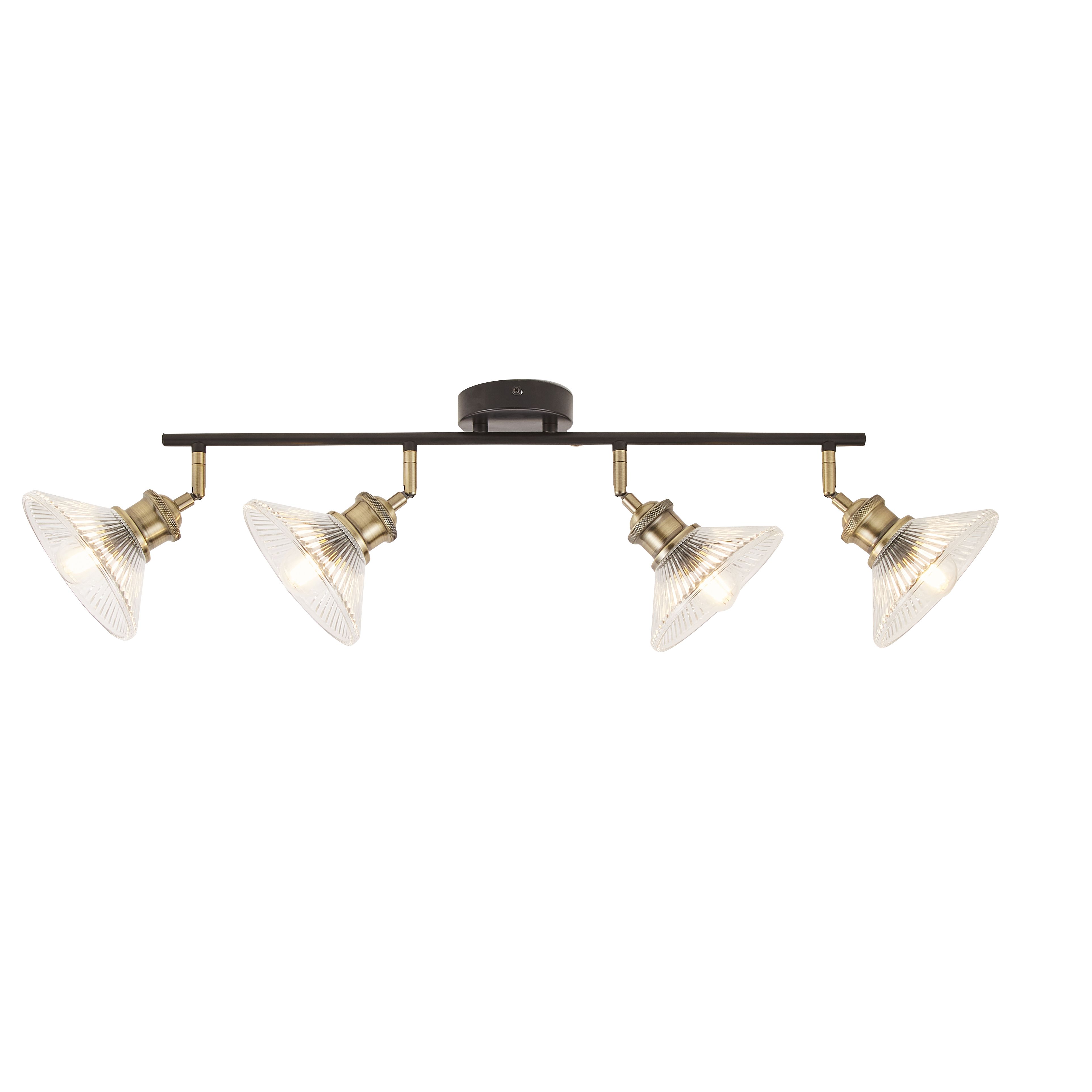 Cascade Matt Antique brass effect 4 Light Spotlight