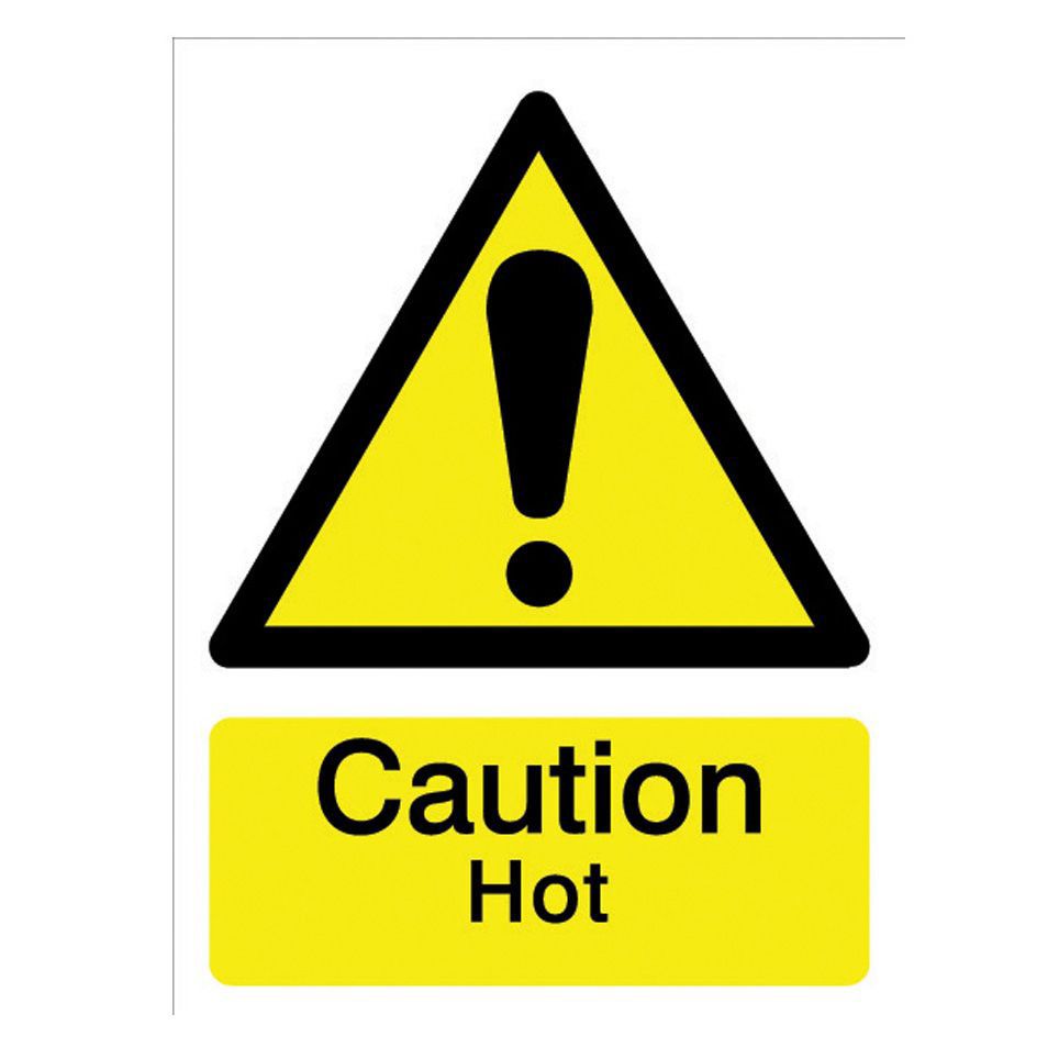 Caution hot Self-adhesive labels, (H)200mm (W)150mm | DIY at B&Q