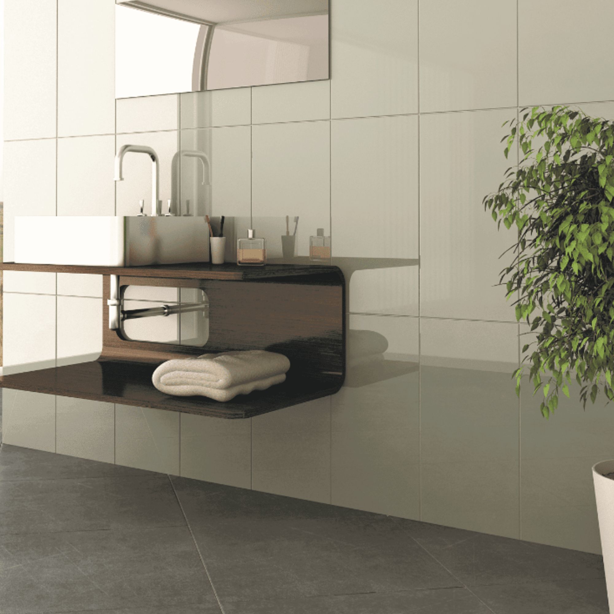 Ceramica Ultra White Gloss Ceramic Indoor Wall tile, Pack of 6, (L ...