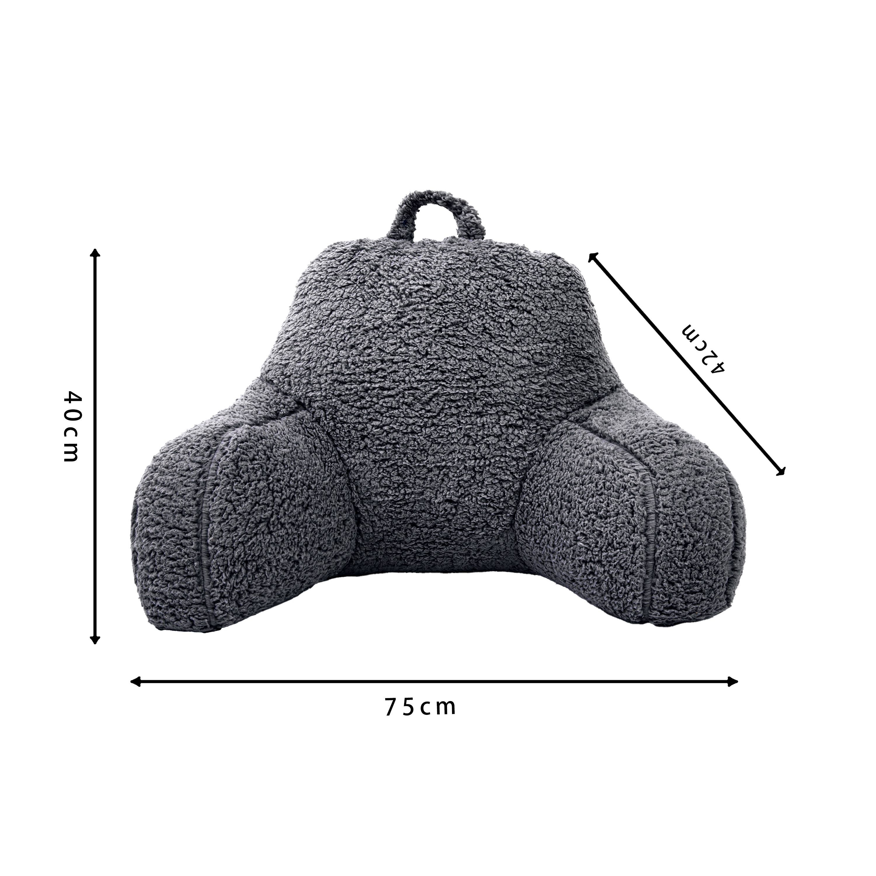 Charcoal Teddy Cuddle Indoor Cushion (L)75cm (W)42cm