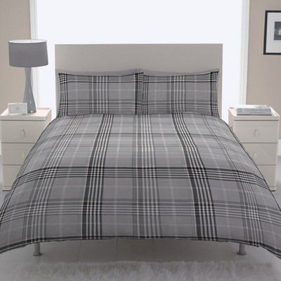 Chartwell Dublin Check Black Double Bedding set