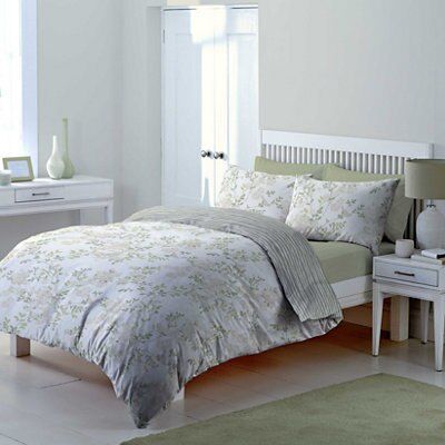 Chartwell Floral blossom & striped Cream Double Bedding set