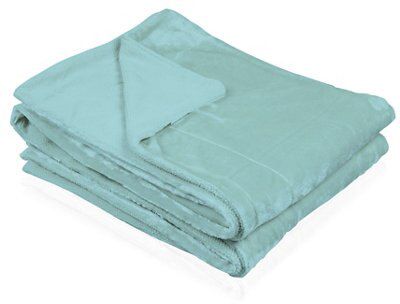 Chartwell Luxury Duck egg Plain Velvet Throw | DIY at B&Q