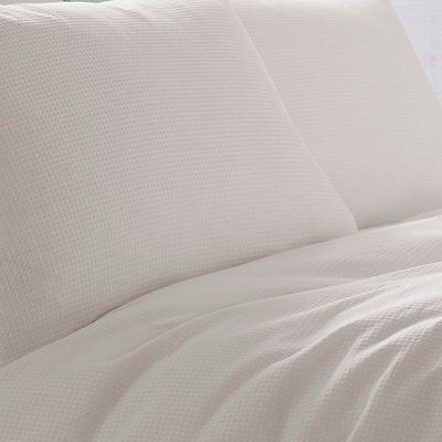 Chartwell Waffle Plain Cream Double Bedding set | DIY at B&Q