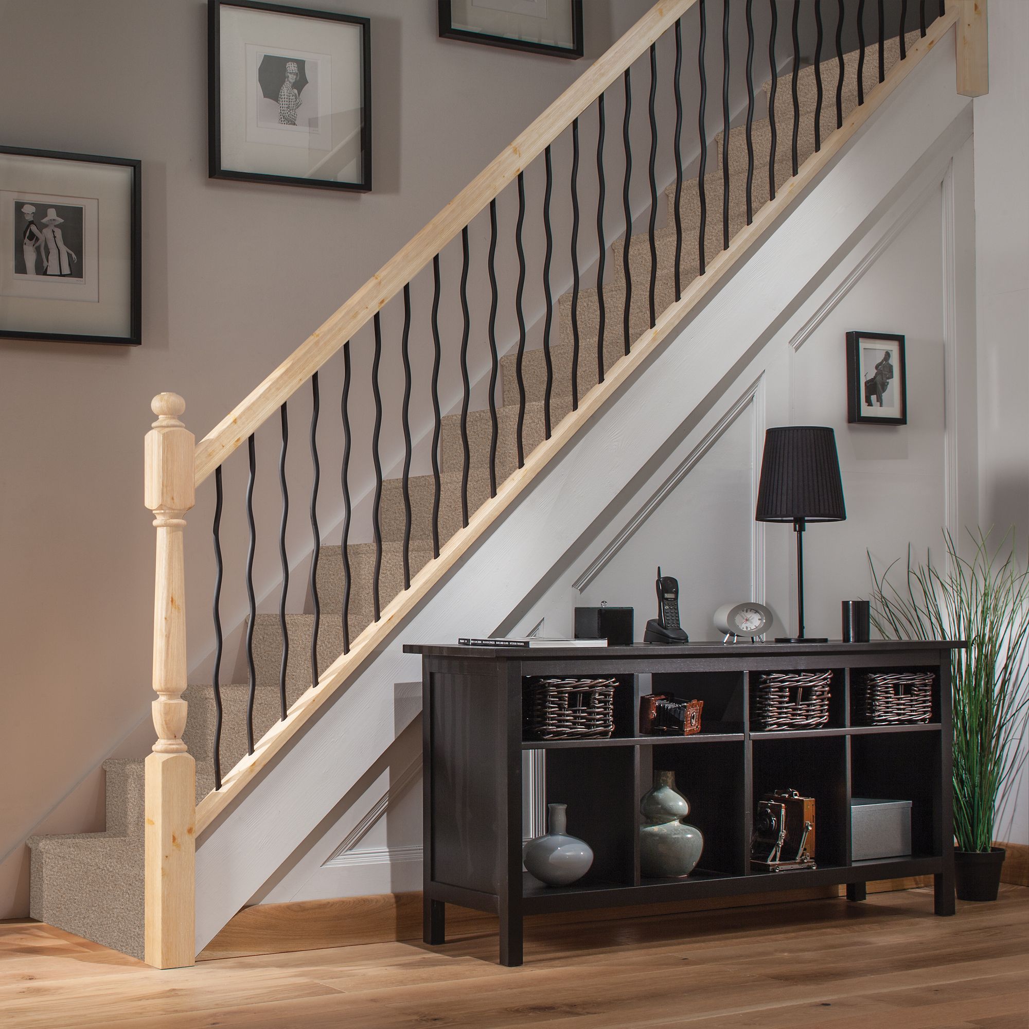 Cheshire Mouldings Iron Pine Square Handrail
