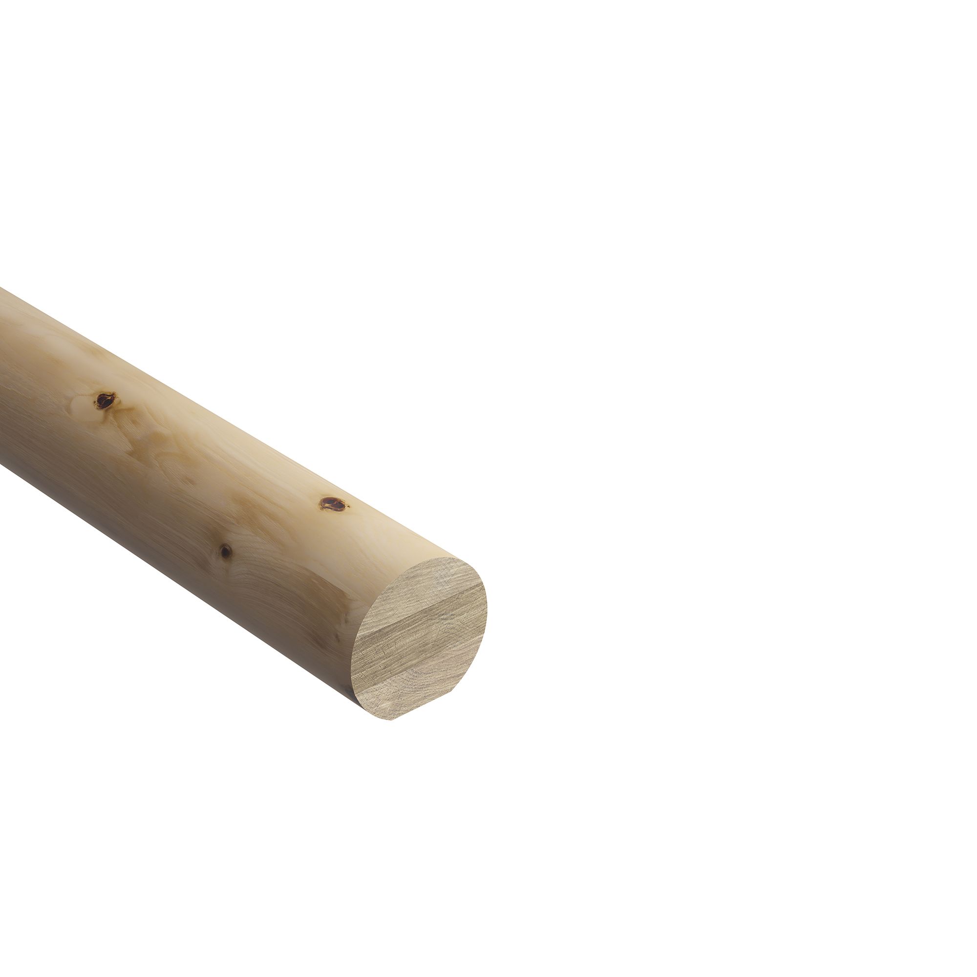 Cheshire Mouldings Natural Pine Mopstick Handrail, (L)2400m (D)54mm (H)51mm