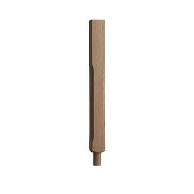 Cheshire Mouldings Oak Stop chamfer spigot newel post Newel (H)90mm (W ...