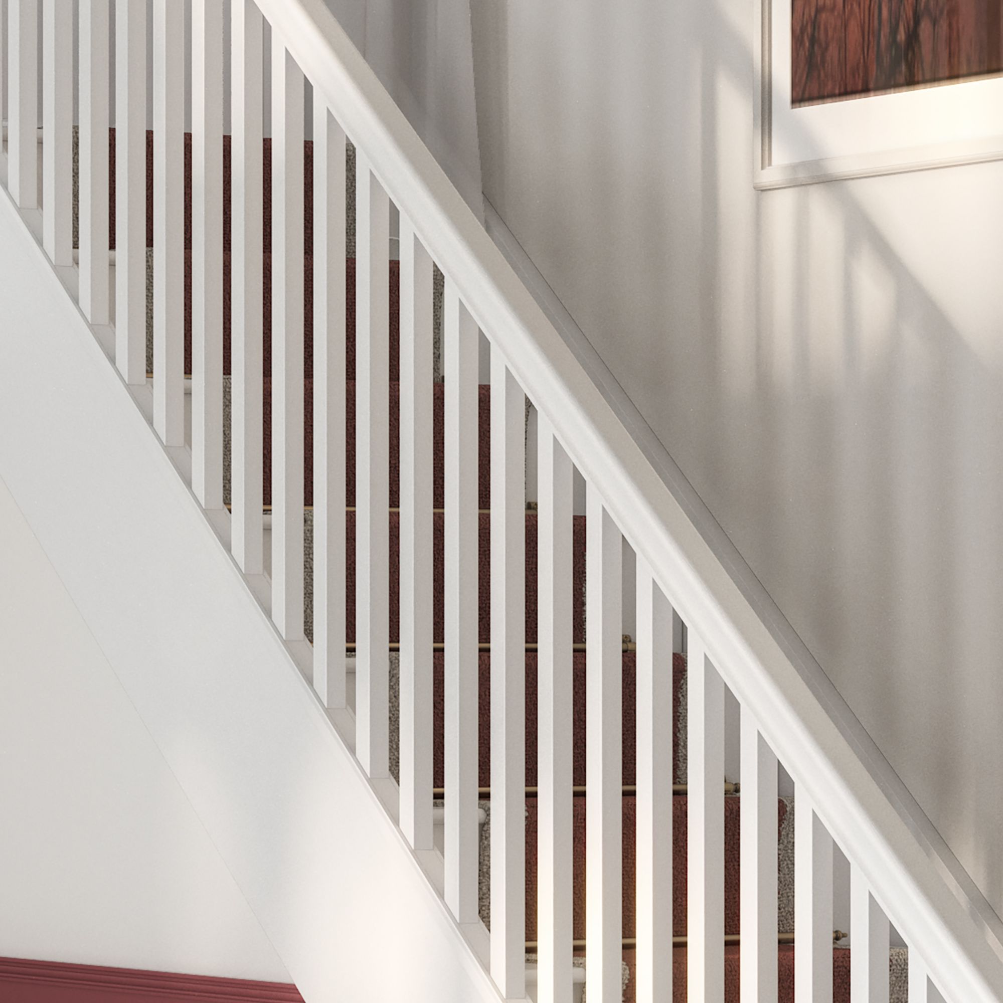 Cheshire Mouldings Primed White Pine Cottage loaf 32mm Handrail, (L ...