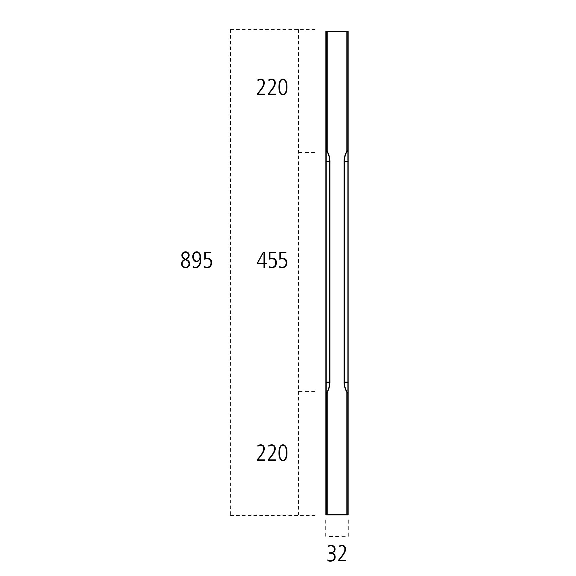 Cheshire Mouldings Stop chamfer White Pine Spindle (H)32mm (W)32mm