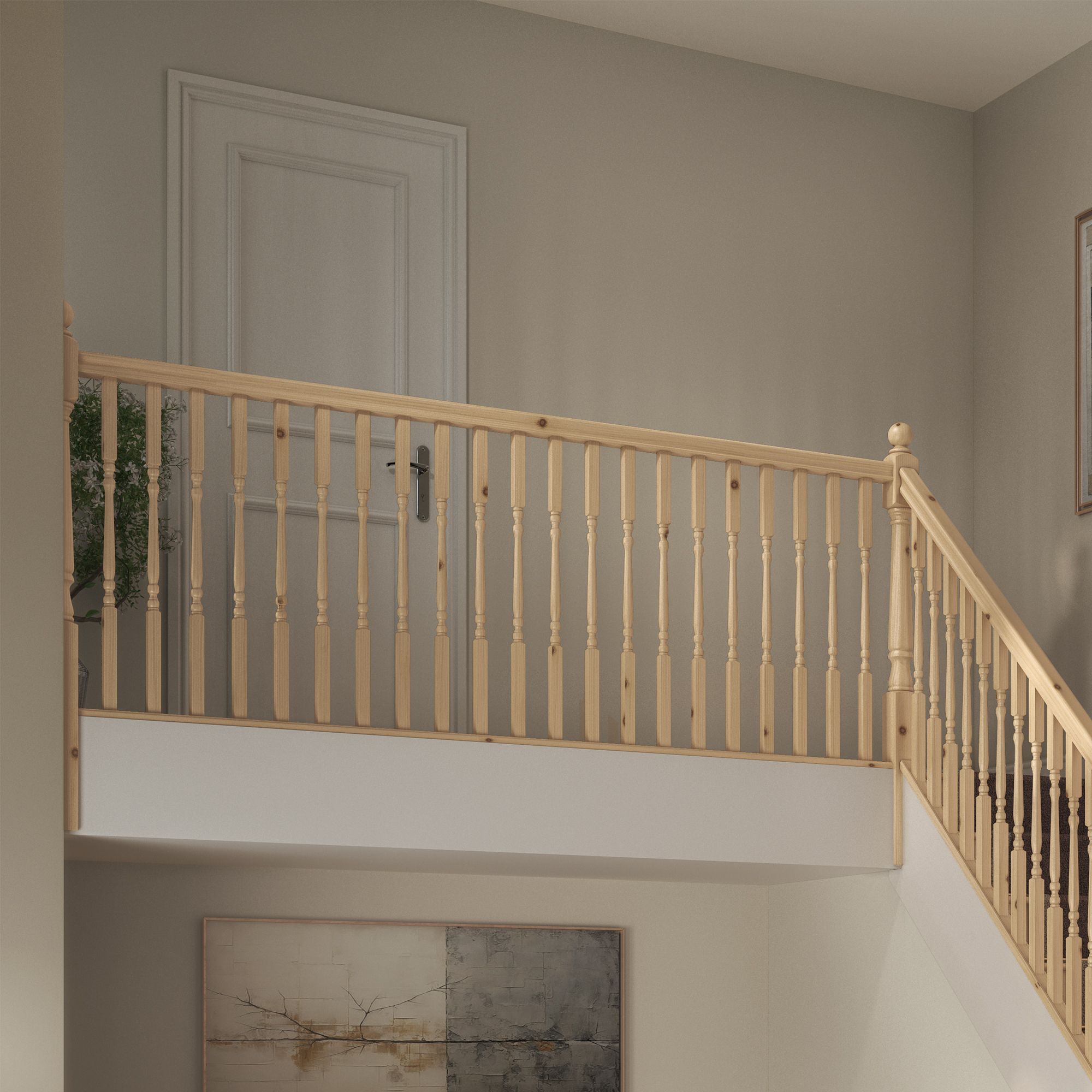 Cheshire Mouldings Traditional Natural Pine Complete newel post (H)39mm ...