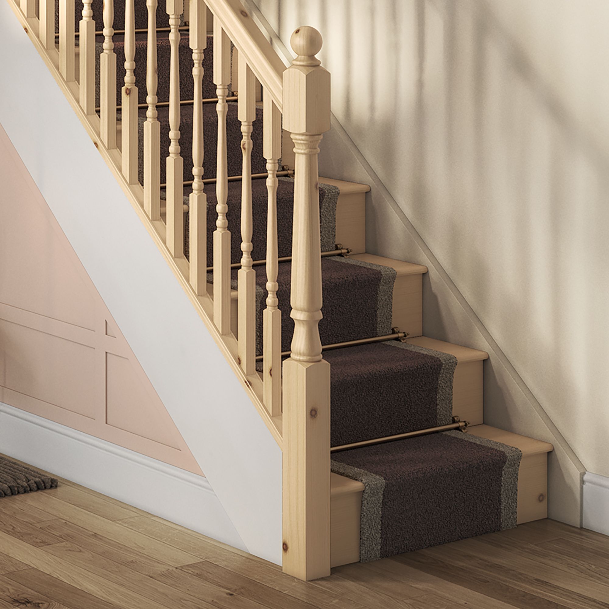 Cheshire Mouldings Traditional Natural Pine Complete newel post (H)82mm ...