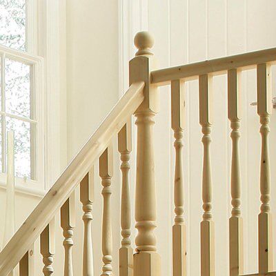 Cheshire Mouldings Traditional Pine Turned corner newel post Newel (H ...