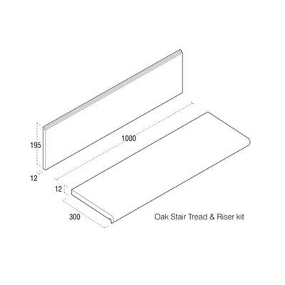 Cheshire Mouldings Tread & riser kit, (L)1m (W)300mm | DIY at B&Q