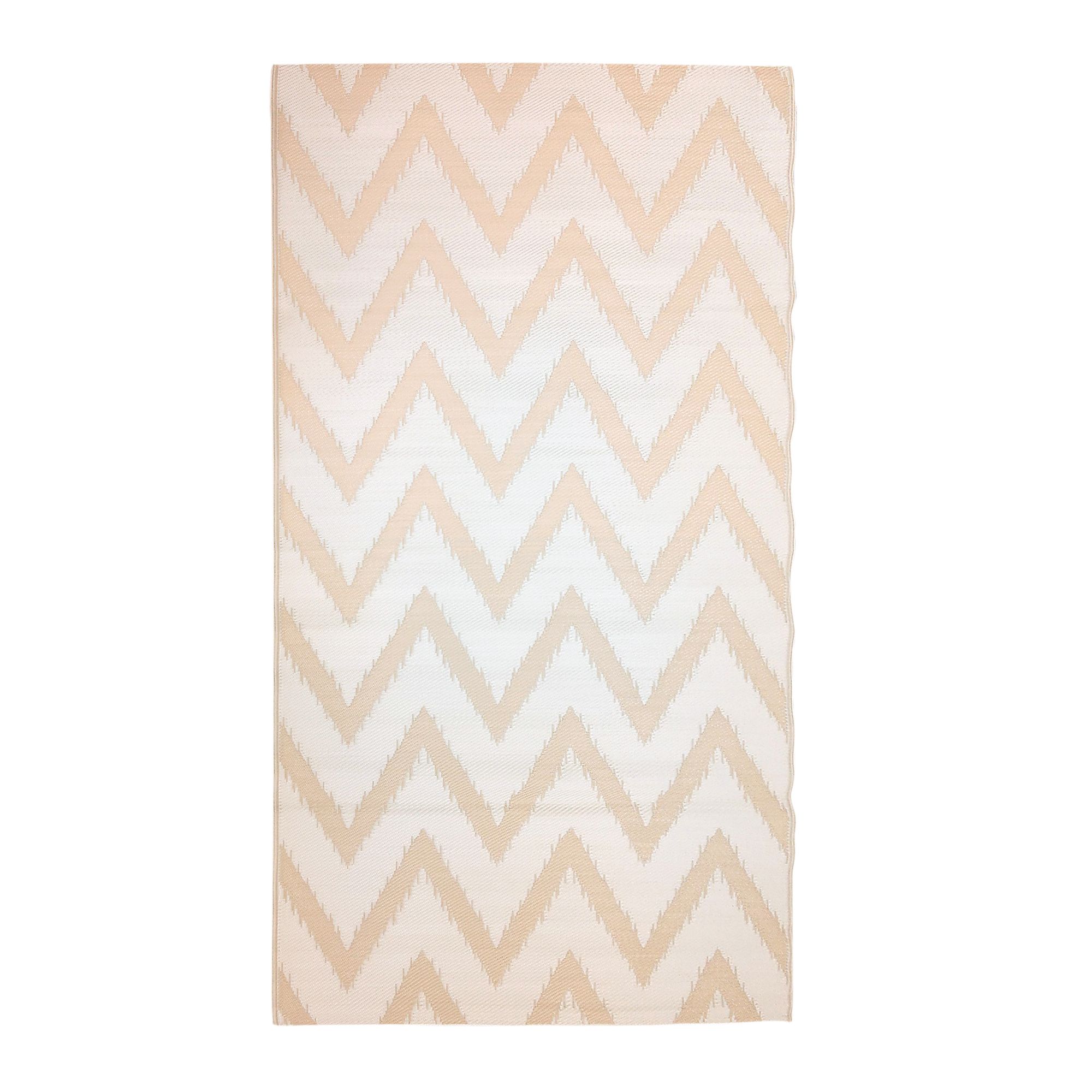 Chevron Birch & sesame Outdoor Rug 230cmx160cm | DIY at B&Q