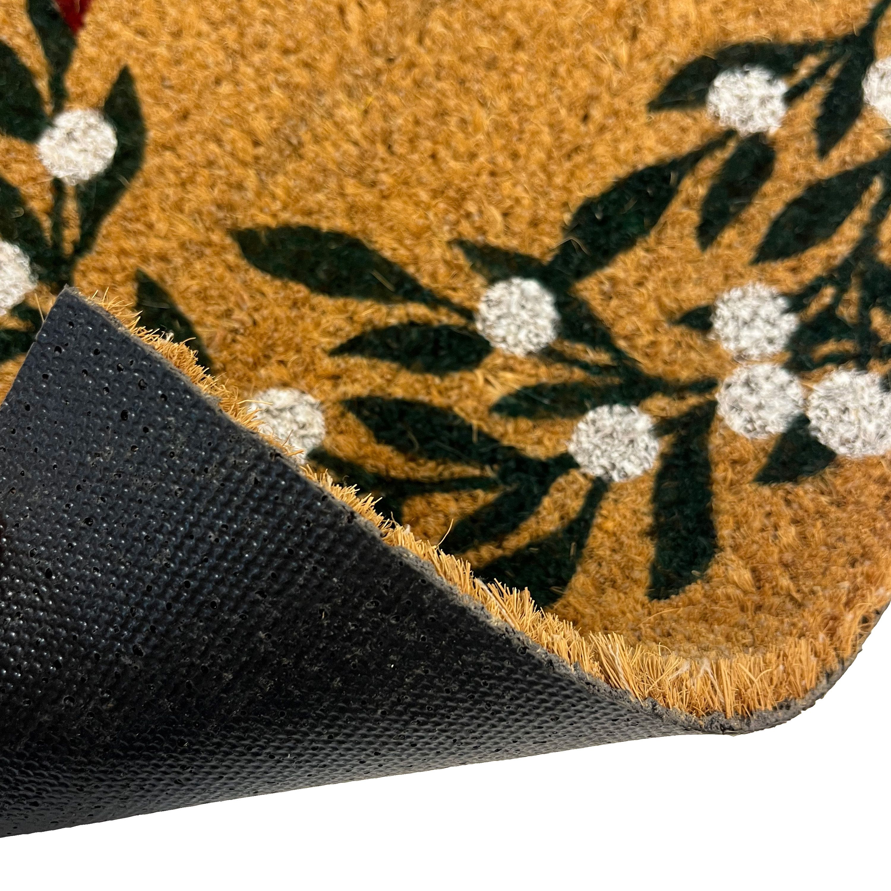 Christmas Multicolour Mistletoe Door mat, 57cm x 40cm