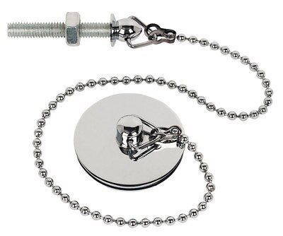 Chrome effect Basin Plug & chain | DIY at B&Q