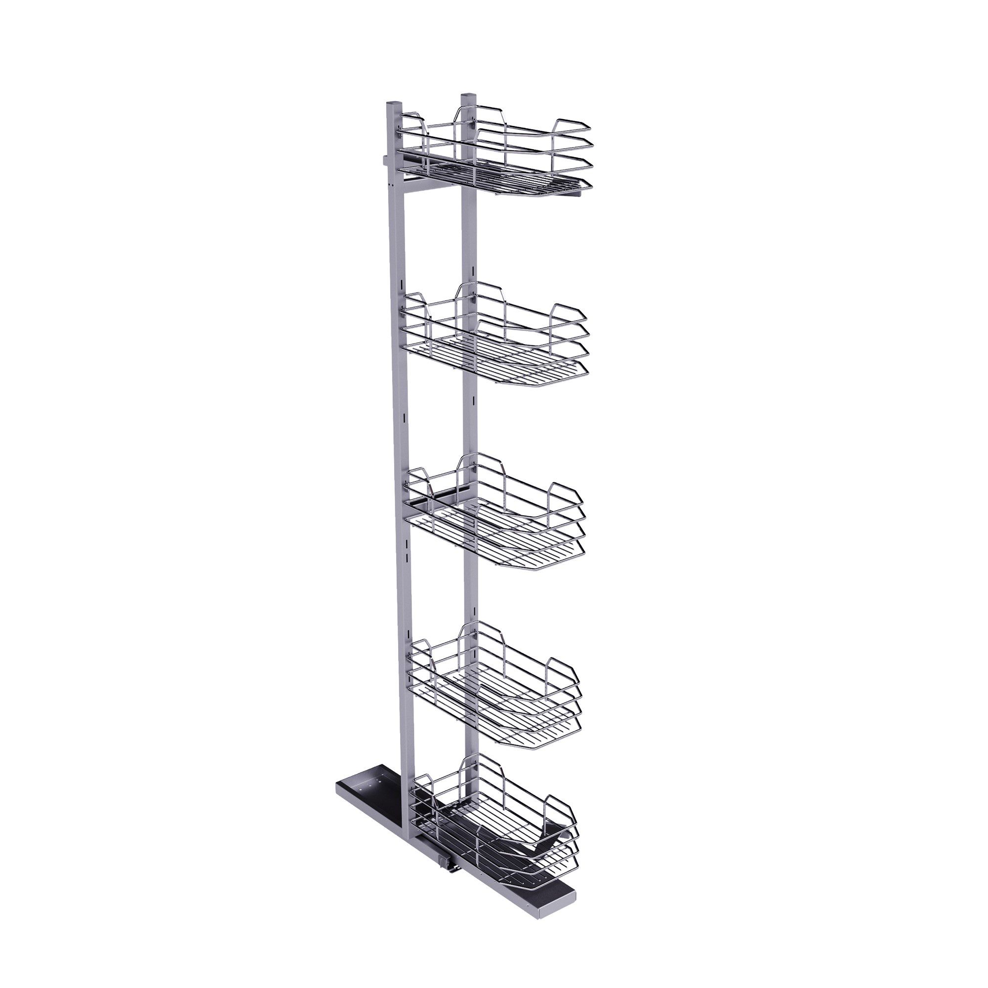 Chrome effect Pull-out storage runner 300mm larder unit (L)470mm