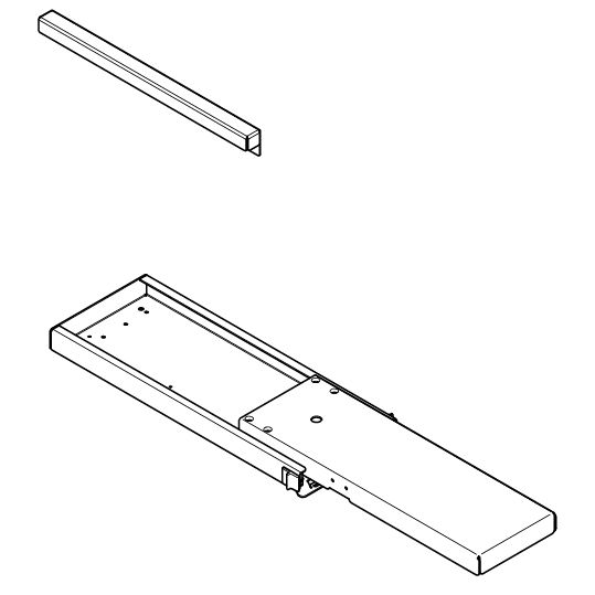 Chrome effect Pull-out storage runner 300mm larder unit (L)470mm