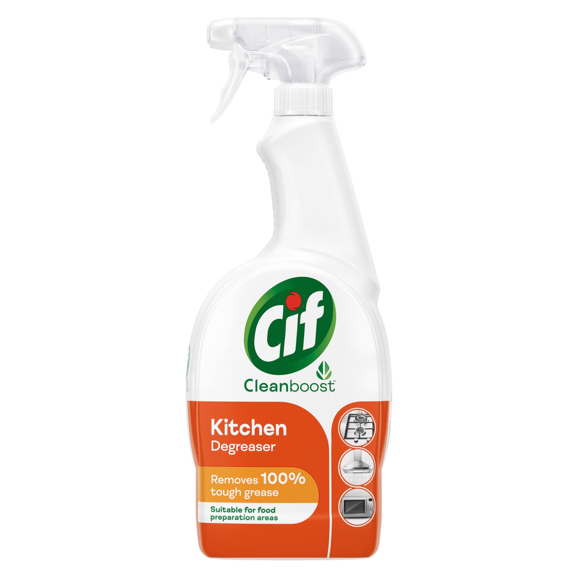 Cif Power & Shine Cleanboost Kitchen Degreaser, 700ml Trigger spray bottle