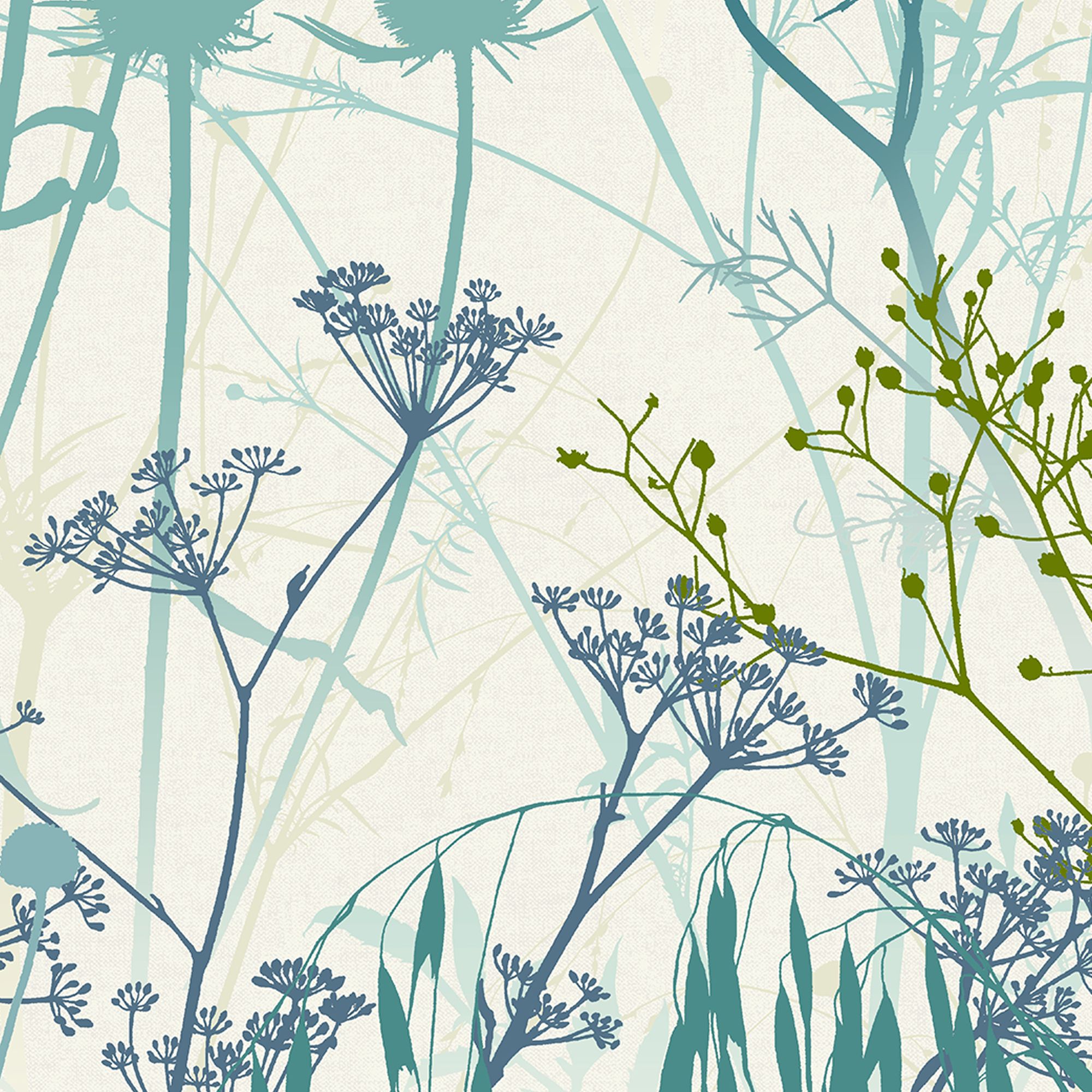 Clarissa Hulse Summer Border Verdigris, Green & White Smooth Wallpaper ...