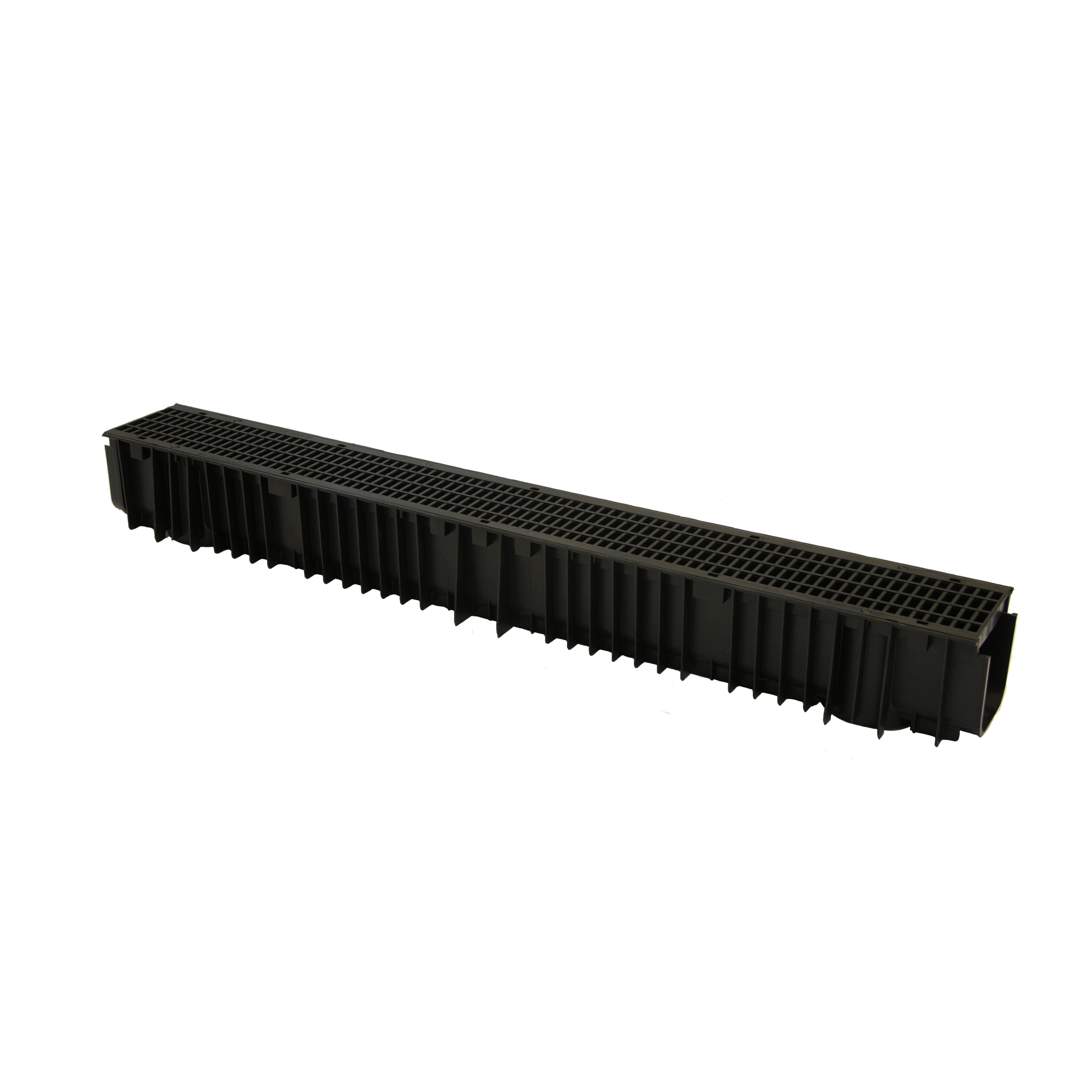 Clark Polypropylene (PP) Channel drainage & grate, (L)1m (W)128mm