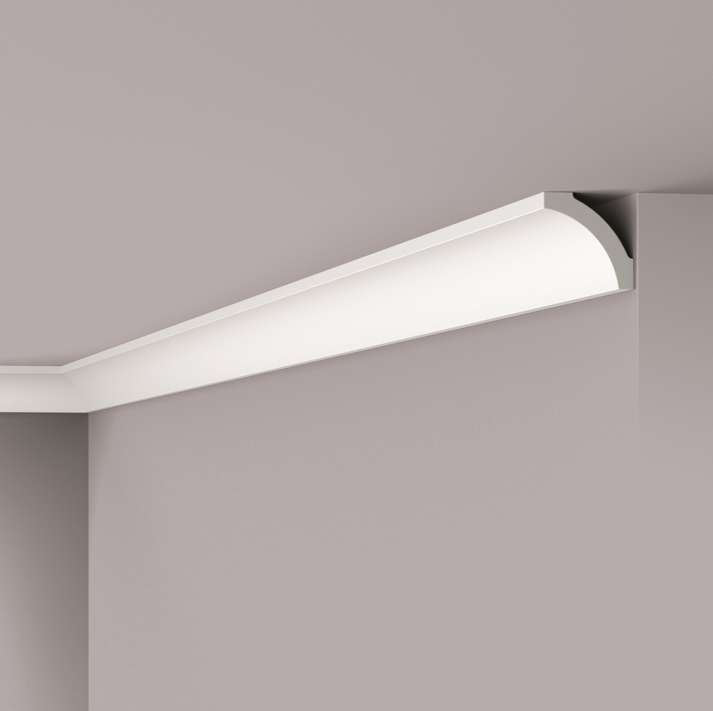 Classic C-shaped Polystyrene Coving (L)1.22m (W)70mm