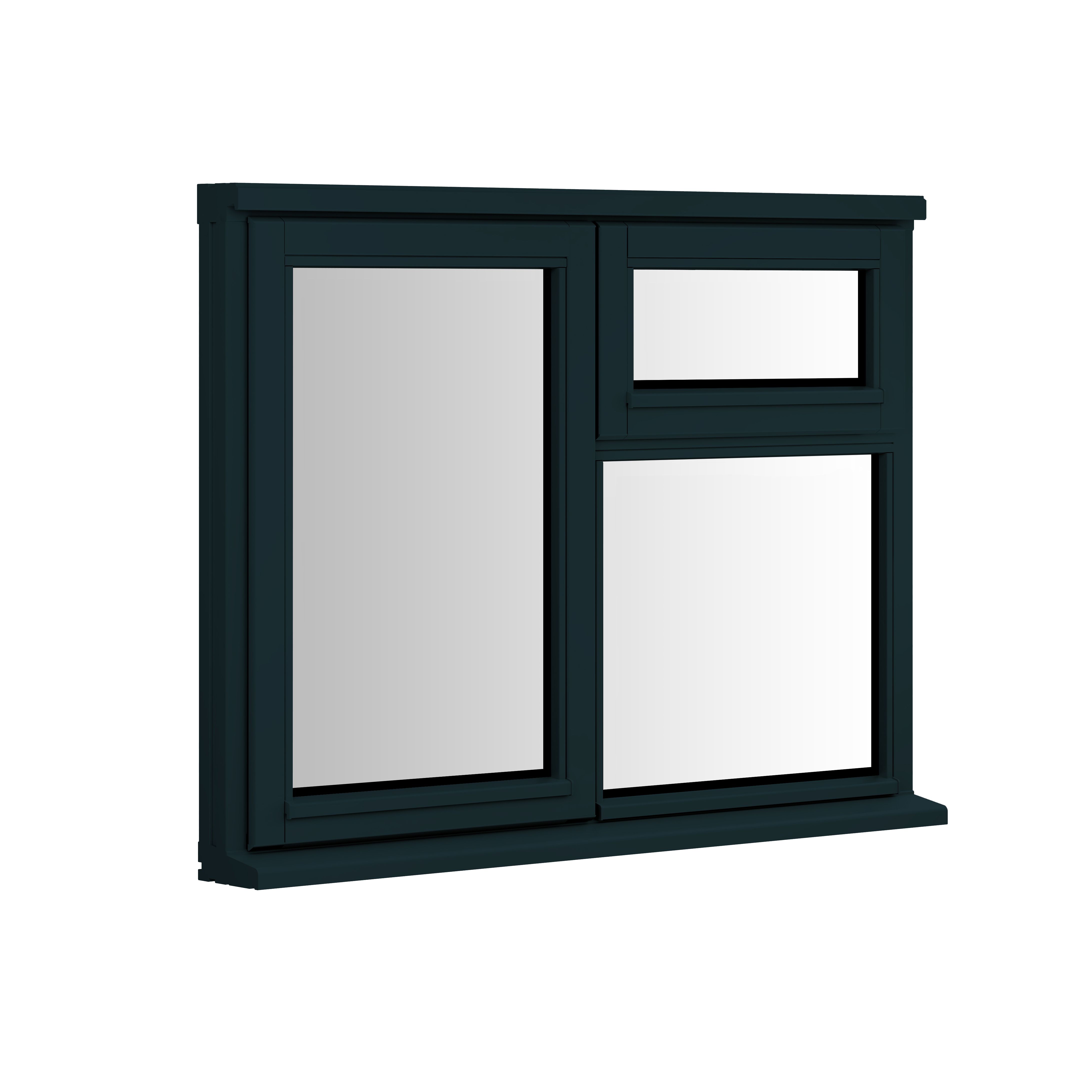 Clear Double glazed Anthracite grey Timber Left-handed Window, (H ...