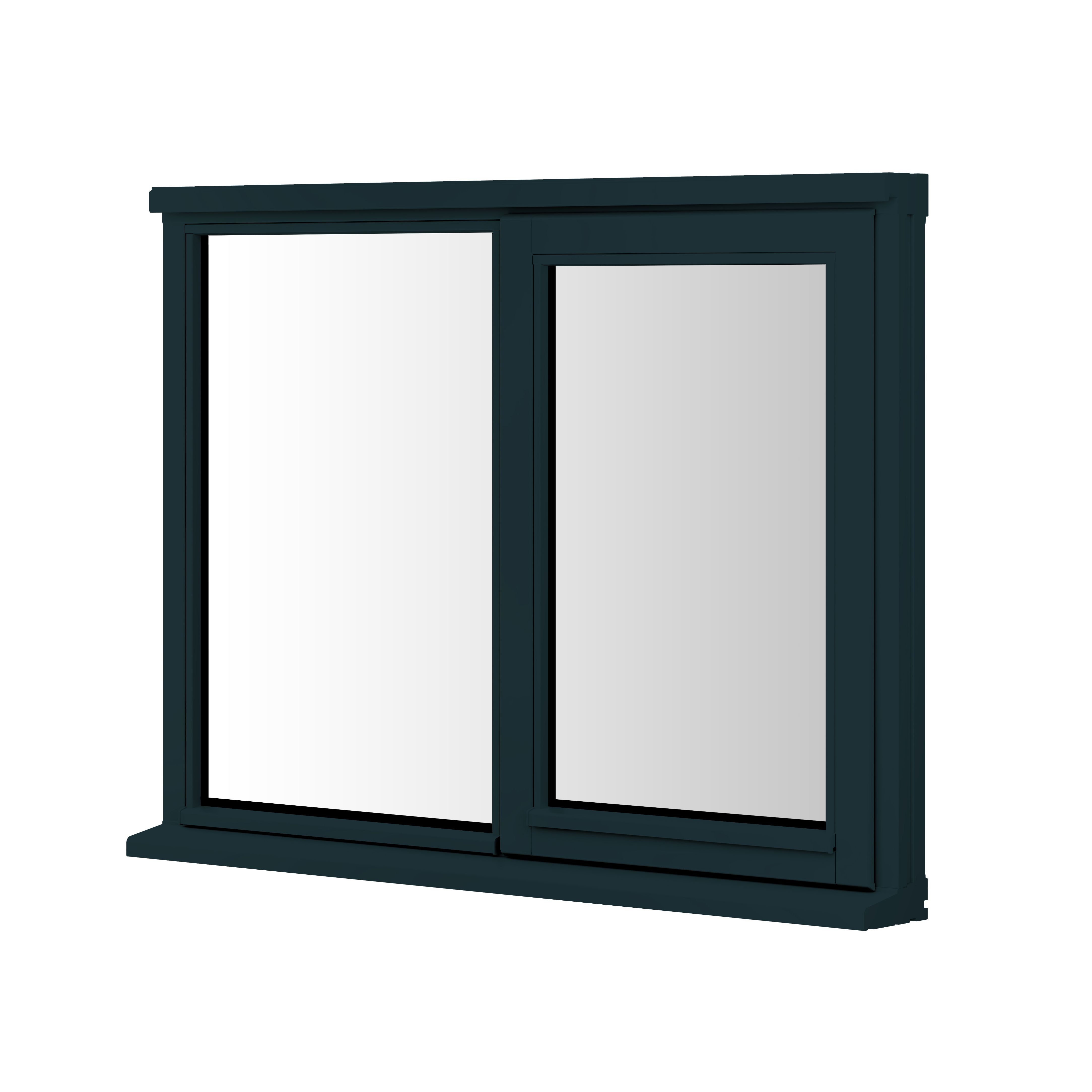 Clear Double glazed Anthracite grey Timber Left-handed Window, (H ...