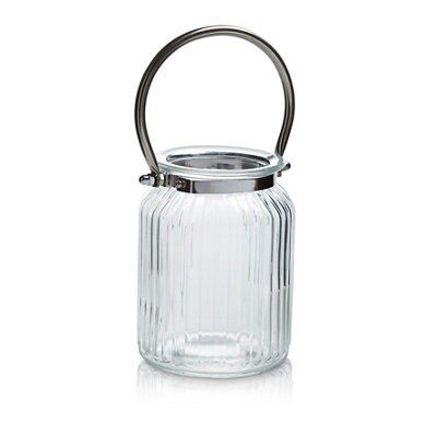 Clear Glass Lantern, Medium | DIY at B&Q