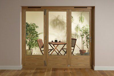 Clear Glazed Timber Patio door, (H)2009mm (W)2390mm