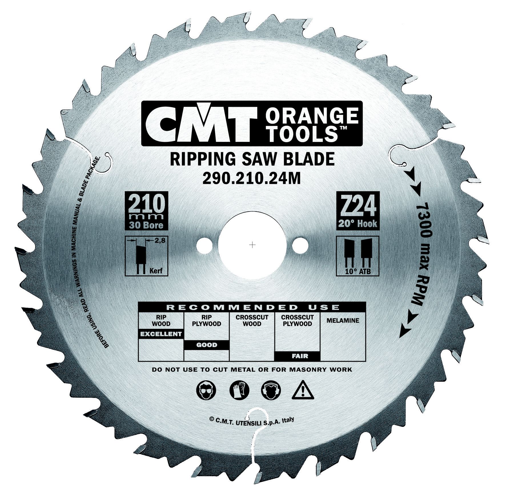 CMT RPPNG SAW BLADE 250X2.8X30 Z24 10ATB | DIY at B&Q