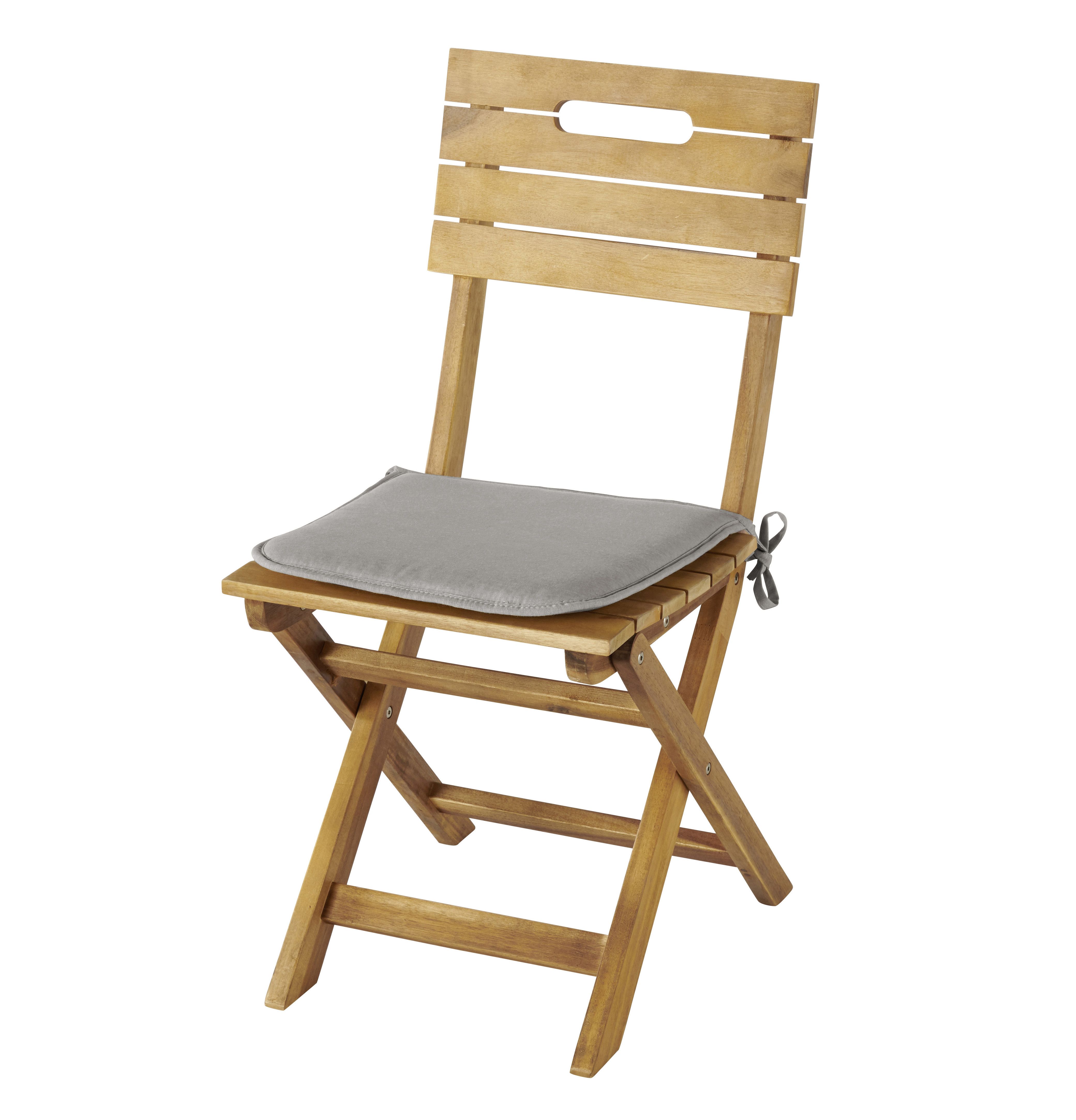 Cocos Griffin grey Plain Square Seat pad (L)38cm x (W)38cm